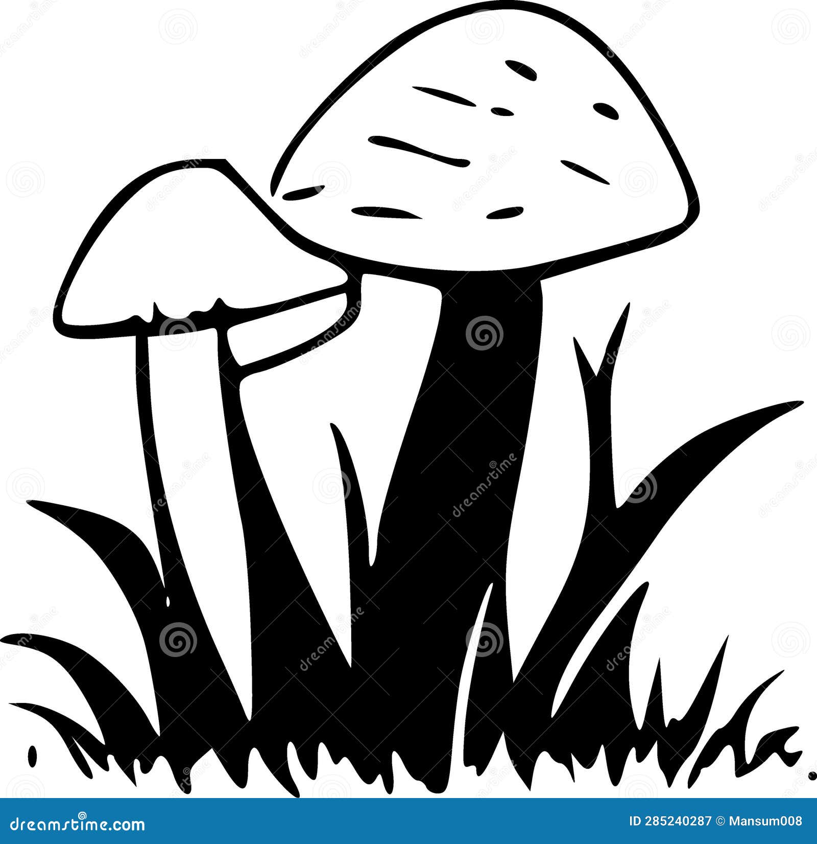 Simple Mushroom Flat Icon Black Stock Illustration - Illustration of ...