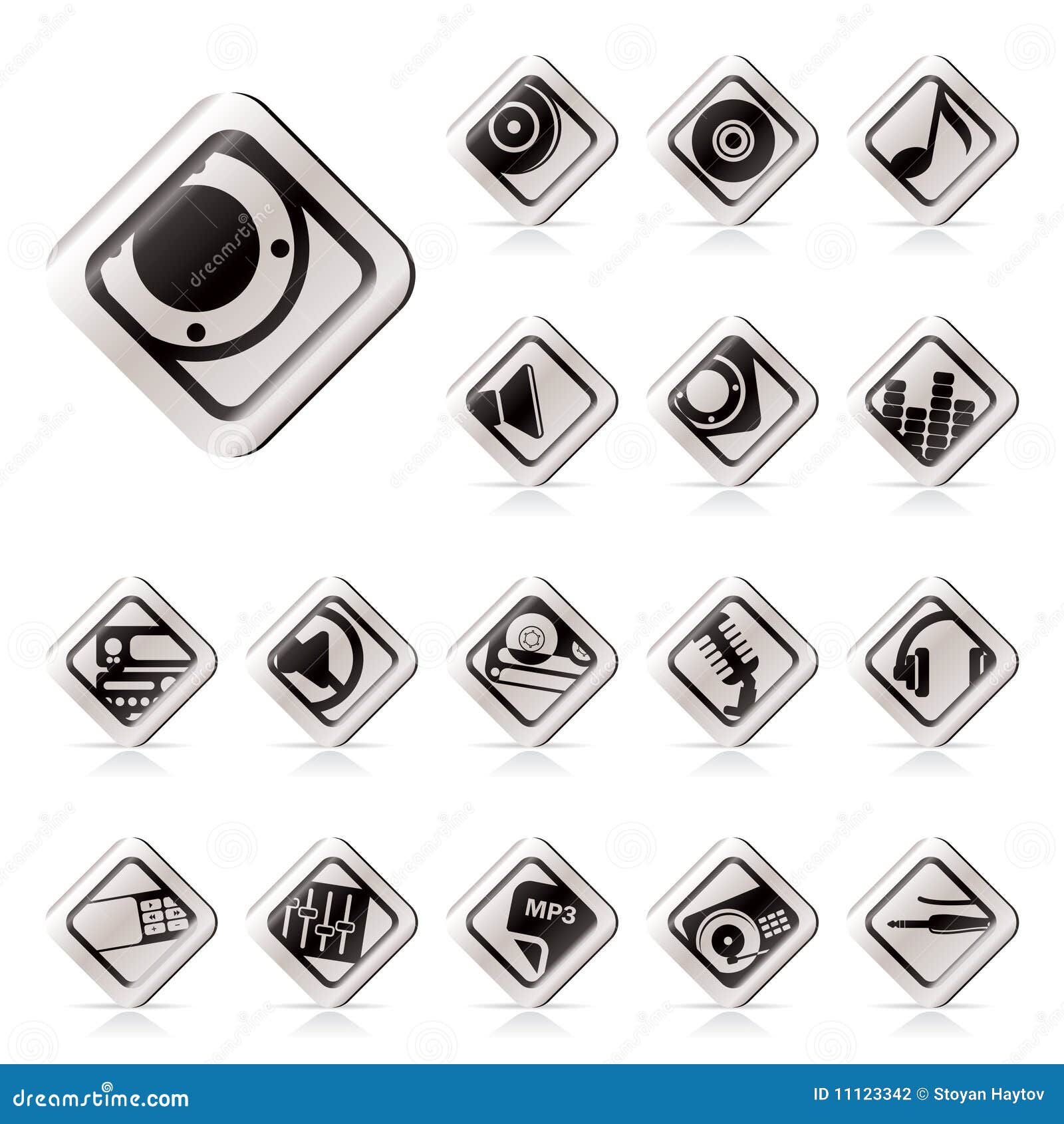 Simple Music and Sound Icons Stock Vector - Illustration of note ...