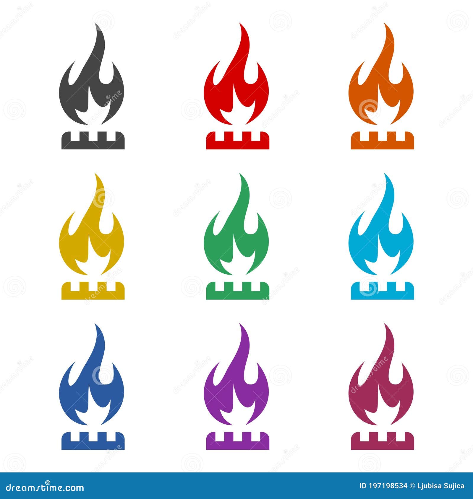Simple Natural Gas Icon, Color Set Stock Vector - Illustration of ...