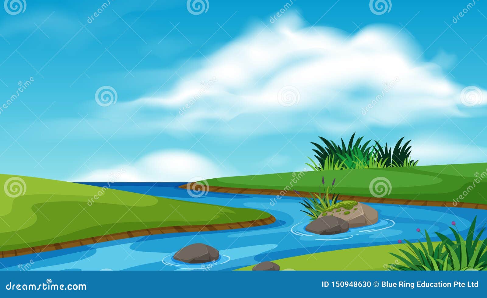 A simple nature landscape stock vector. Illustration of spring - 150948630