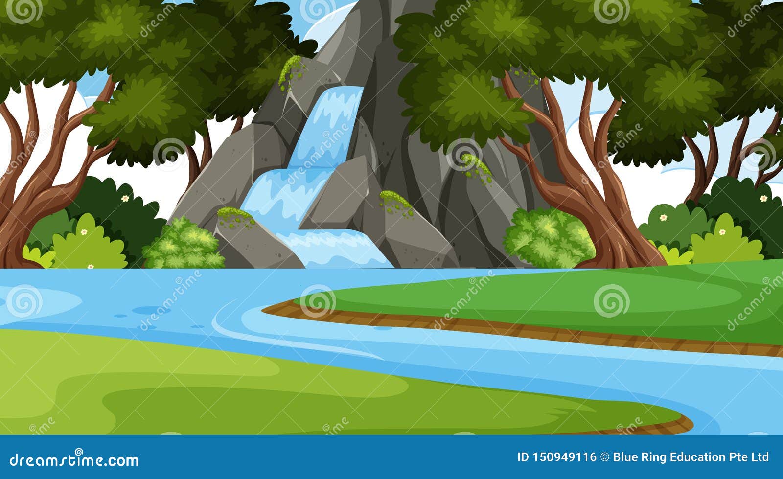 A simple nature landscape stock vector. Illustration of forest - 150949116