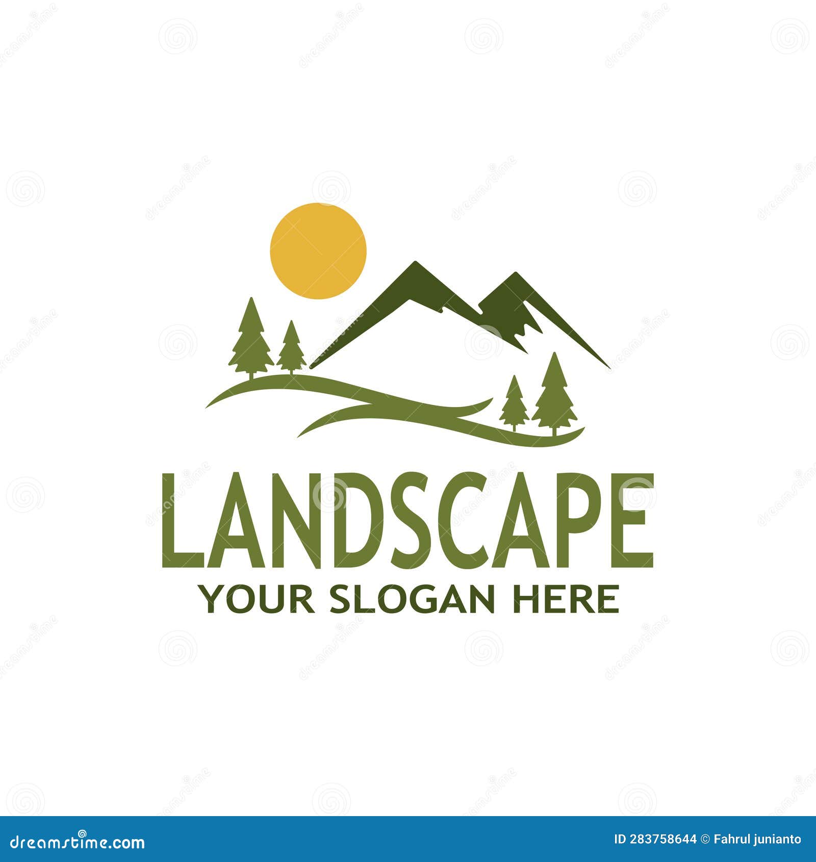 Simple Nature Landscape Logo Vector Illustration Stock Illustration ...