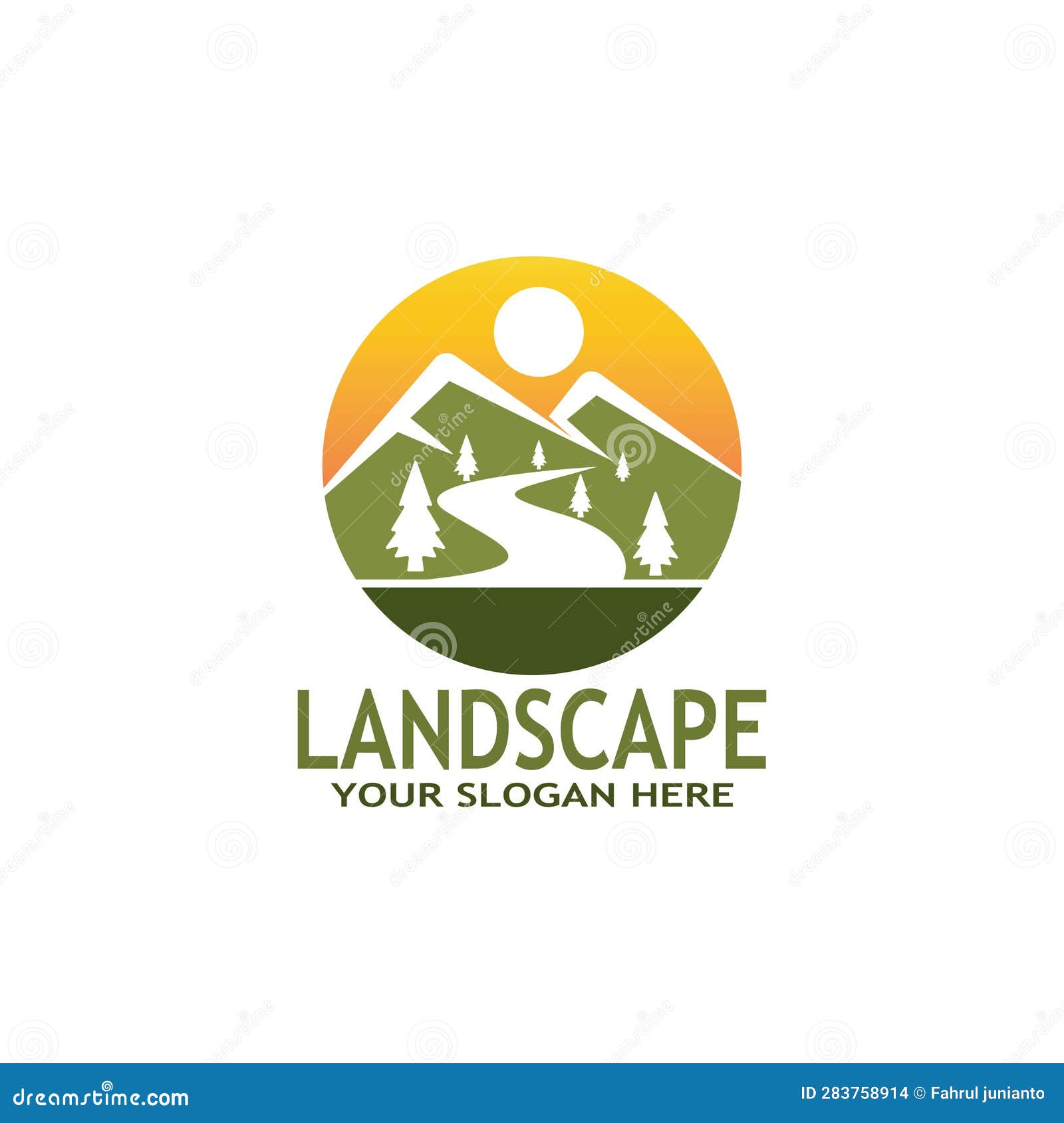 Simple Nature Landscape Logo Vector Illustration Stock Illustration ...