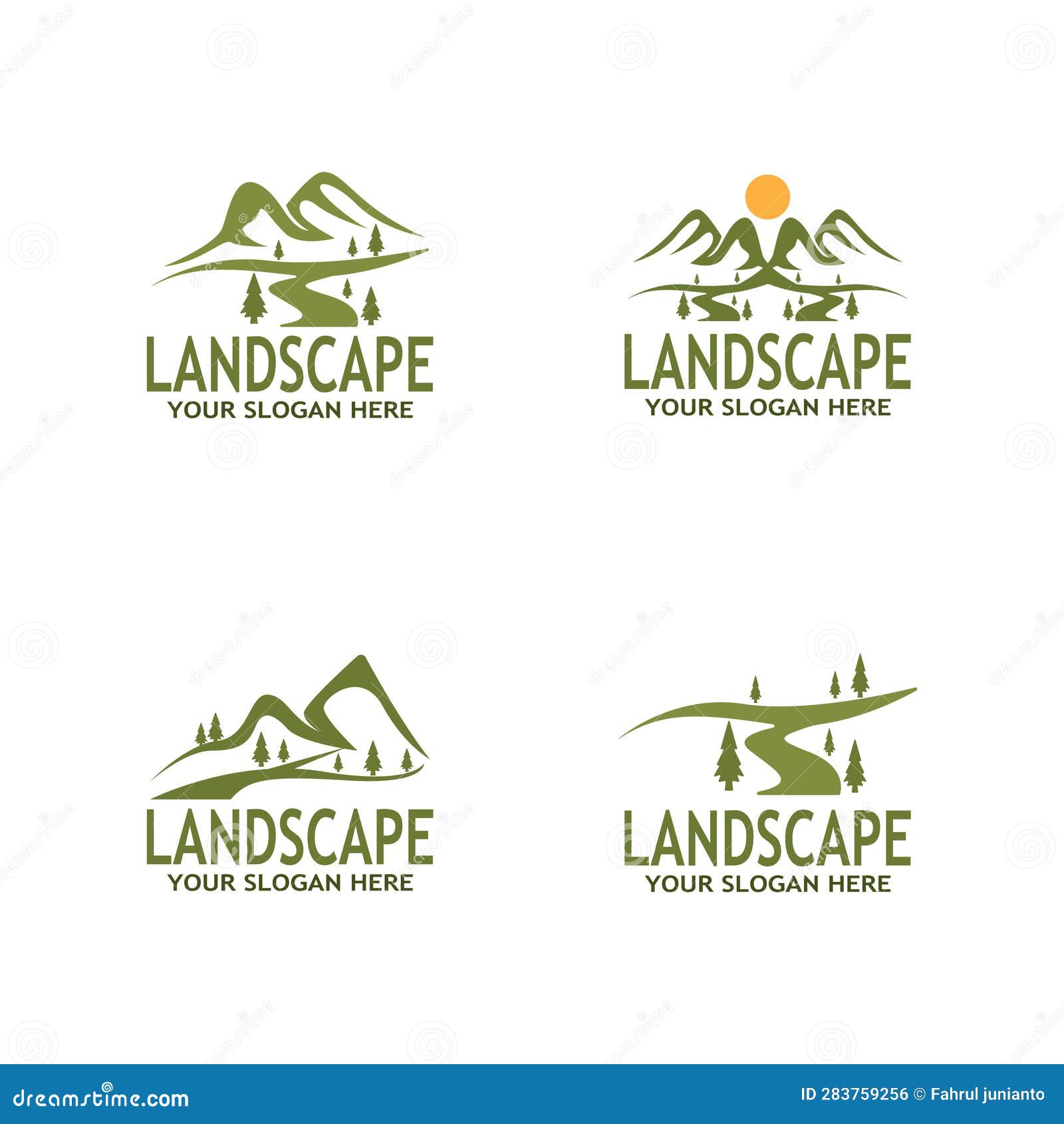 Simple Nature Landscape Logo Vector Illustration Stock Illustration ...