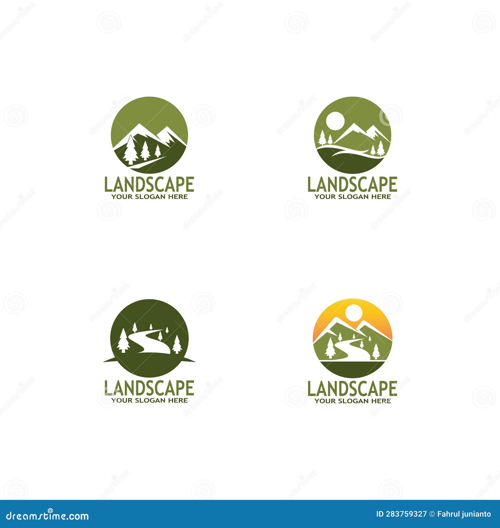 Simple Nature Landscape Logo Vector Illustration Stock Illustration ...