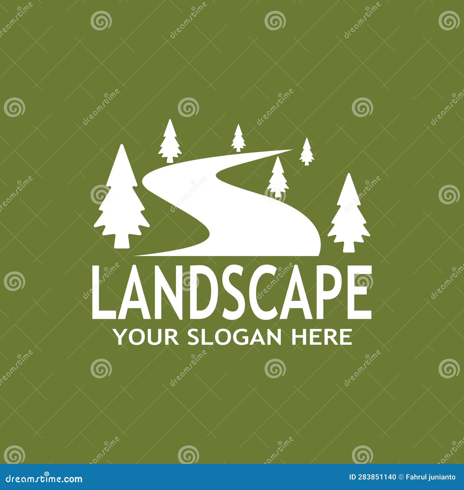 Simple Nature Landscape Logo Vector Illustration Stock Illustration ...
