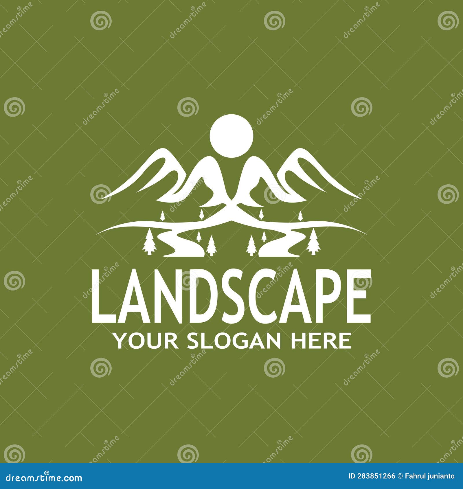 Simple Nature Landscape Logo Vector Illustration Stock Illustration ...