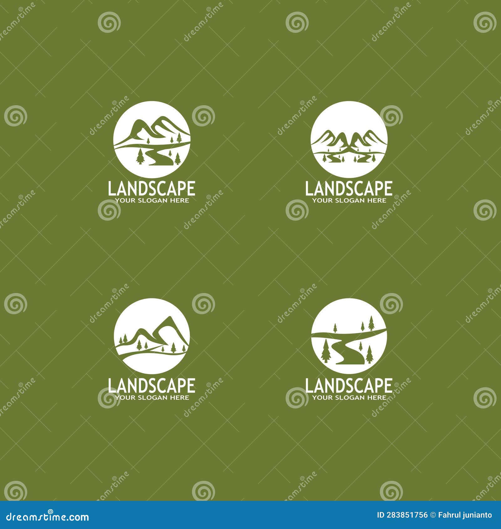 Simple Nature Landscape Logo Vector Illustration Stock Illustration ...