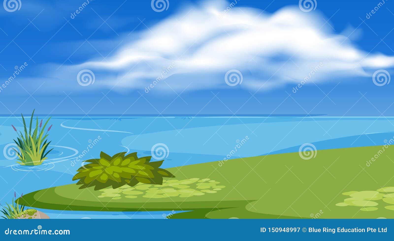 A simple nature scene stock illustration. Illustration of nature ...