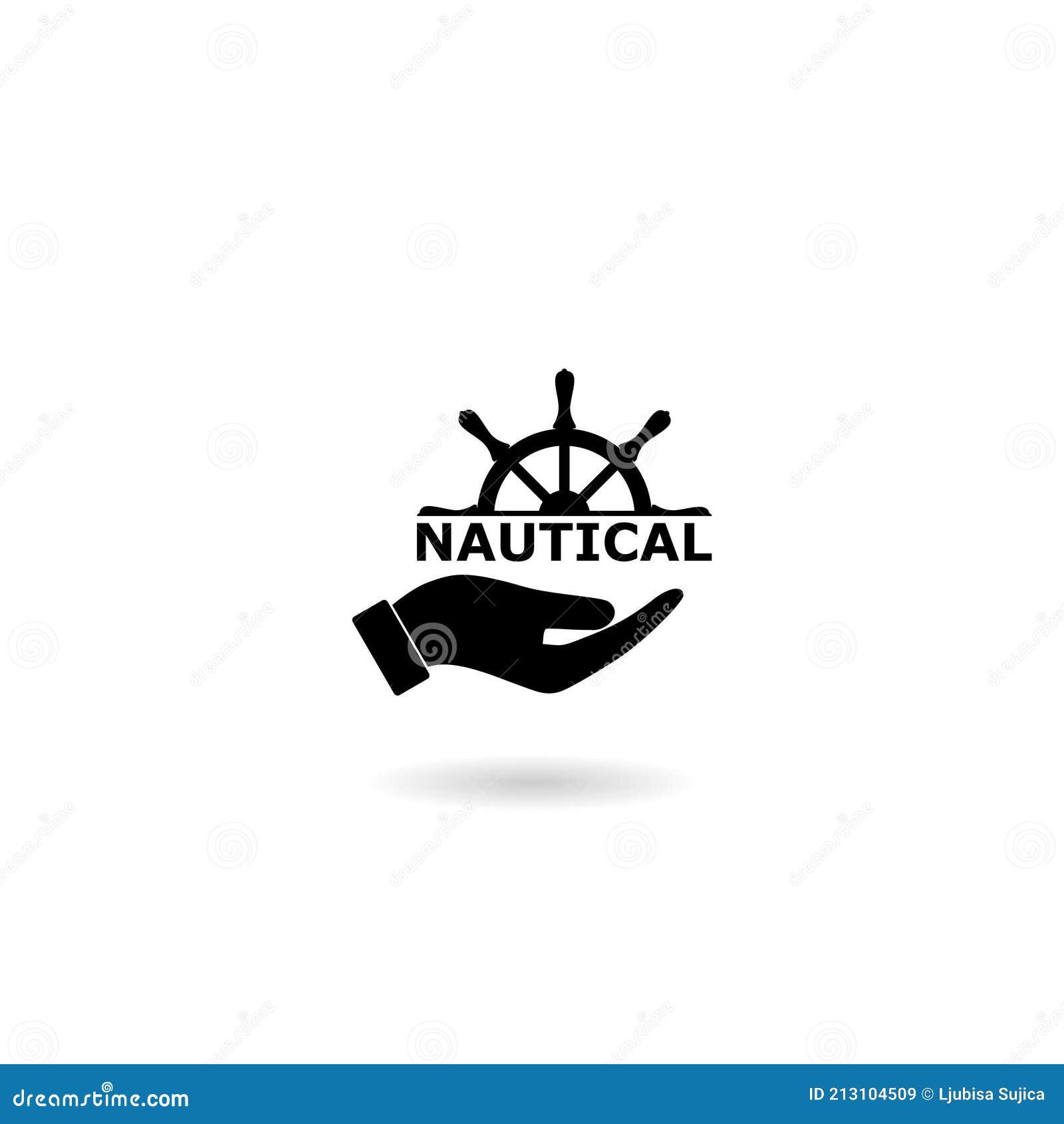 Simple Nautical Logo with Shadow Stock Vector - Illustration of icon ...