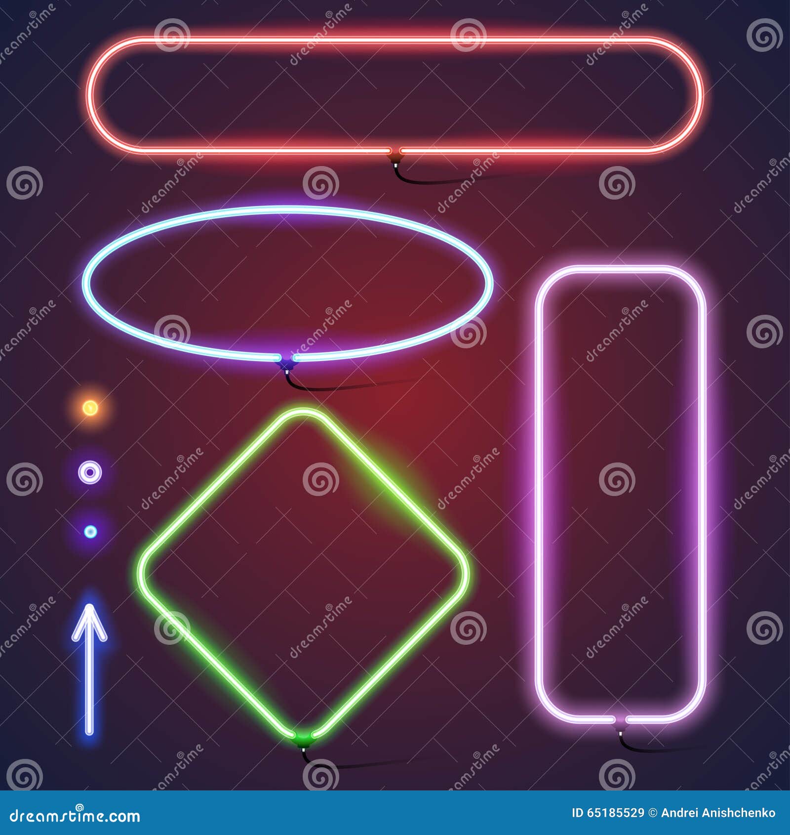 Simple neon frames stock vector. Illustration of disco - 65185529