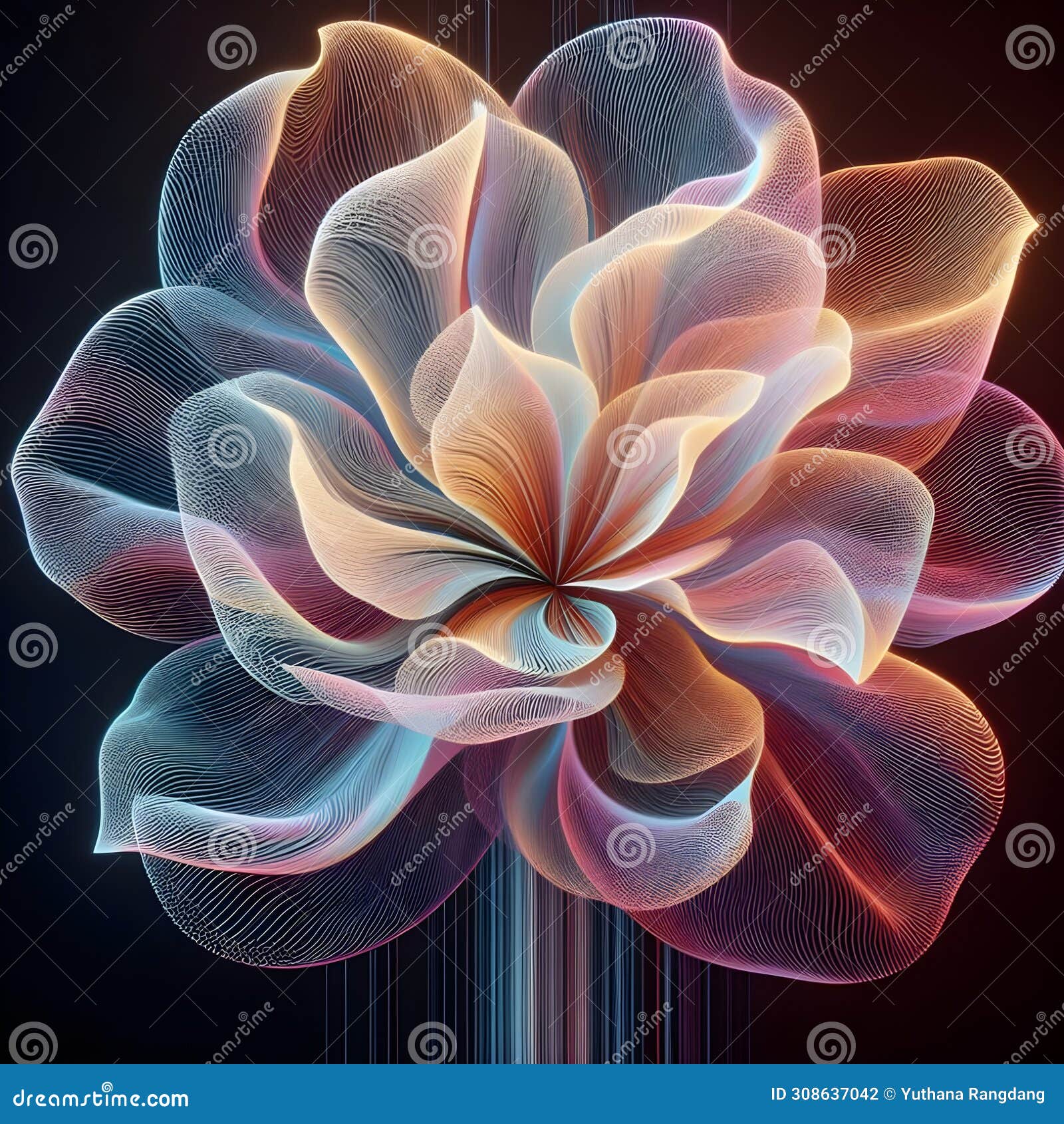 Simple Neon Rainbow Flower. Stock Illustration - Illustration of ...