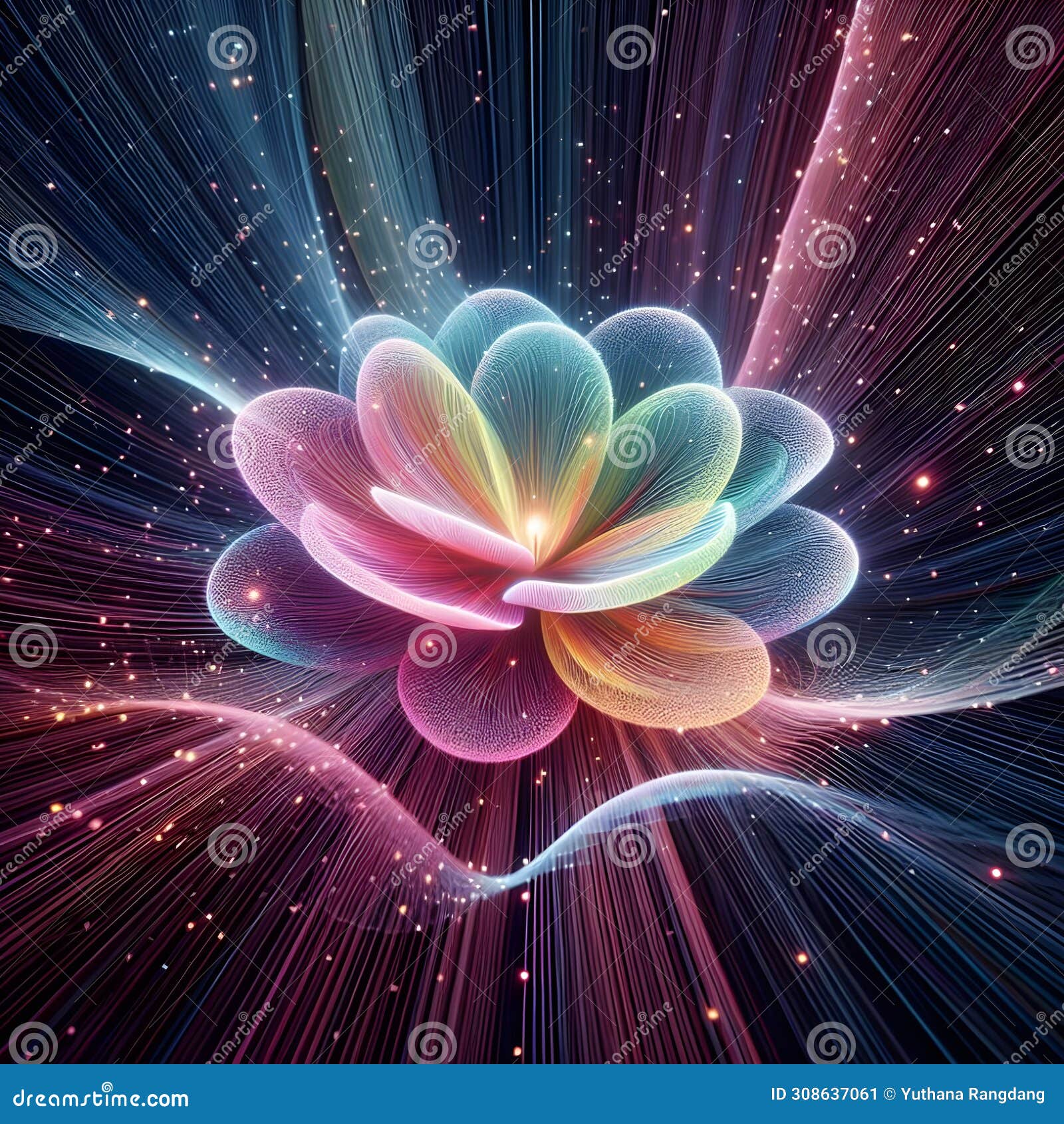 Simple Neon Rainbow Flower. Stock Illustration - Illustration of ...