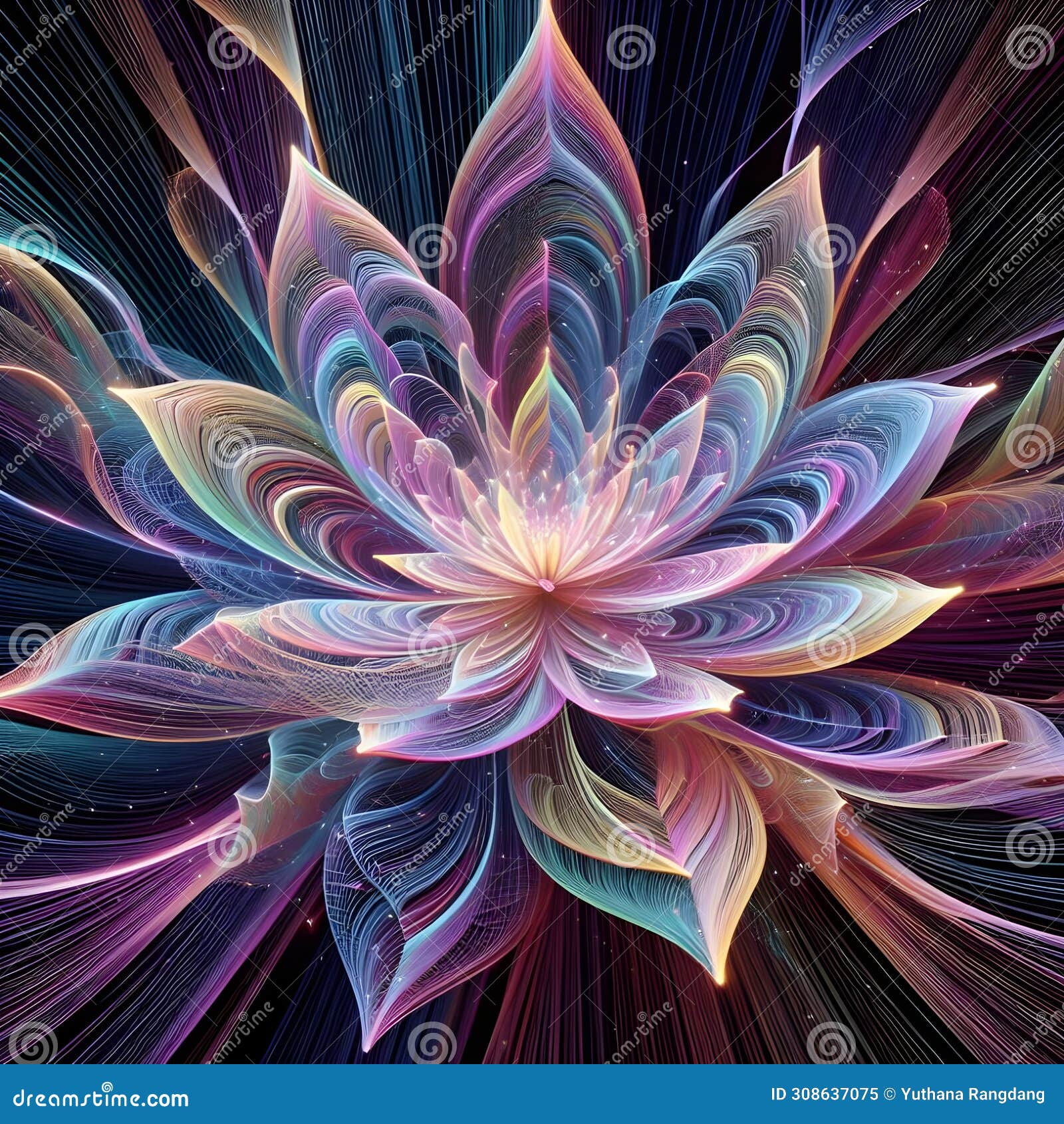 Simple Neon Rainbow Flower. Stock Illustration - Illustration of bright ...