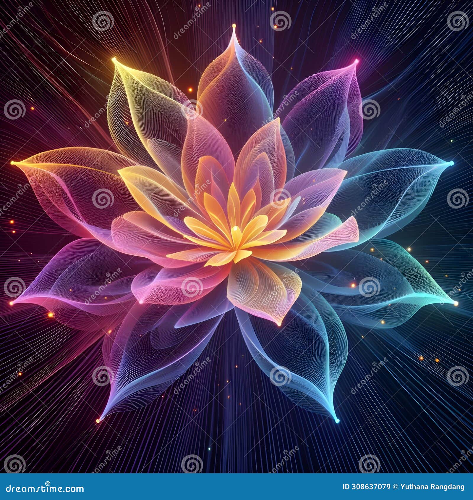 Simple Neon Rainbow Flower. Stock Image | CartoonDealer.com #308637079