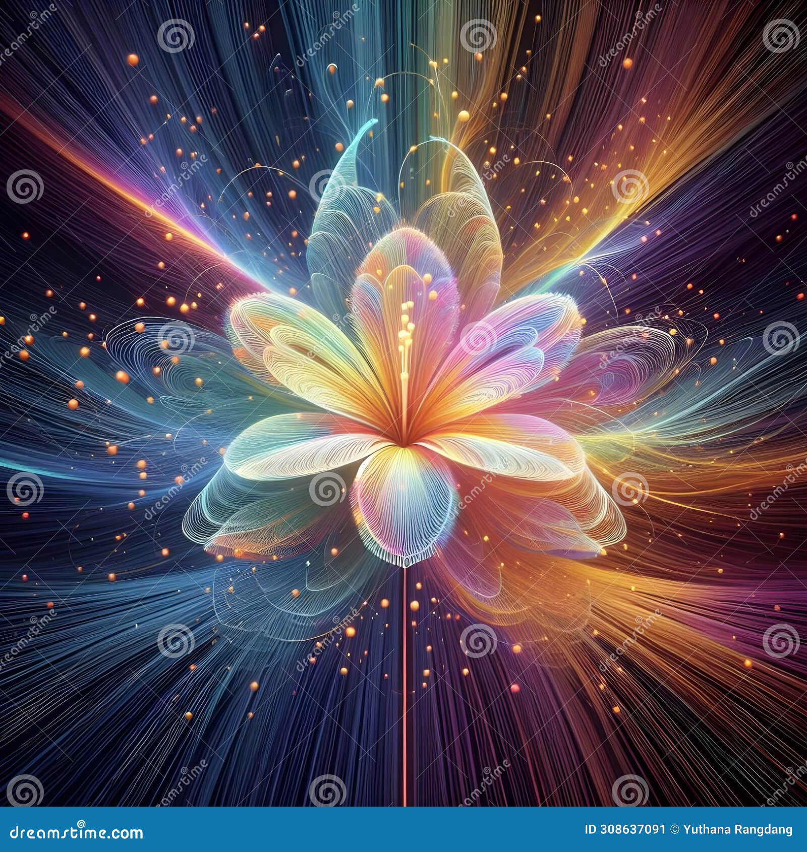 Simple Neon Rainbow Flower. Stock Image | CartoonDealer.com #308637091