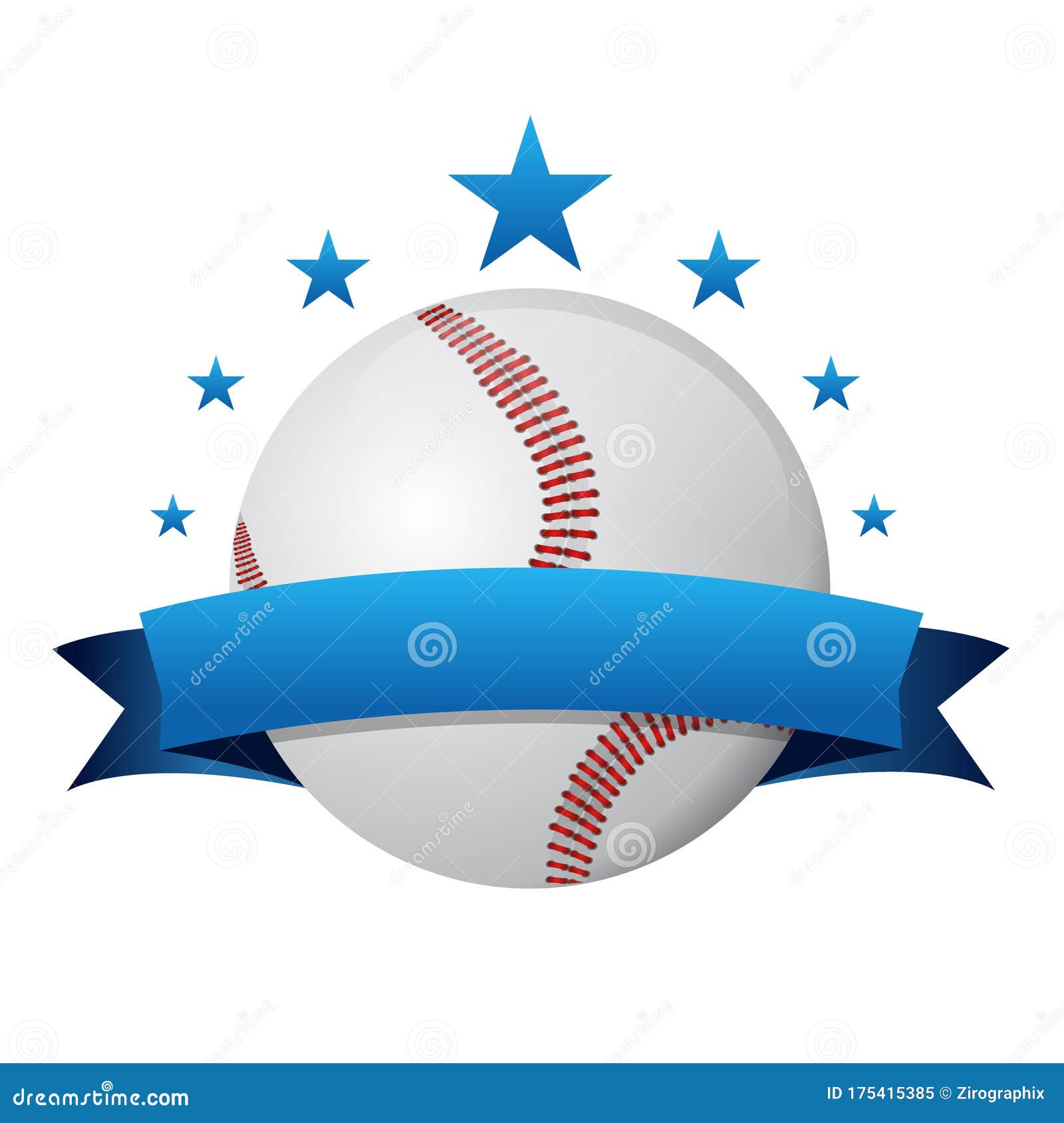 Baseball and Banner Vector Art Illustration Stock Vector - Illustration ...