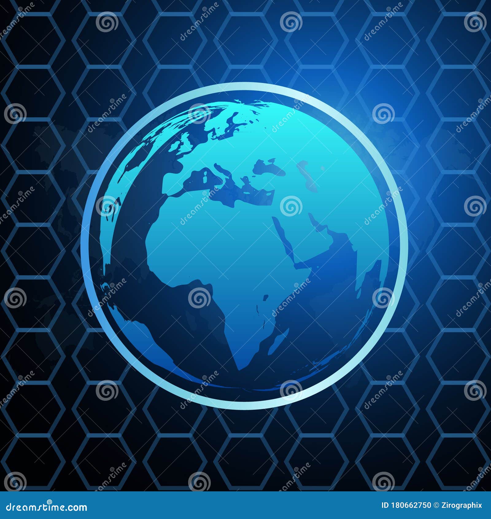 Blue World Map Globe Vector Illustration Stock Vector - Illustration of ...