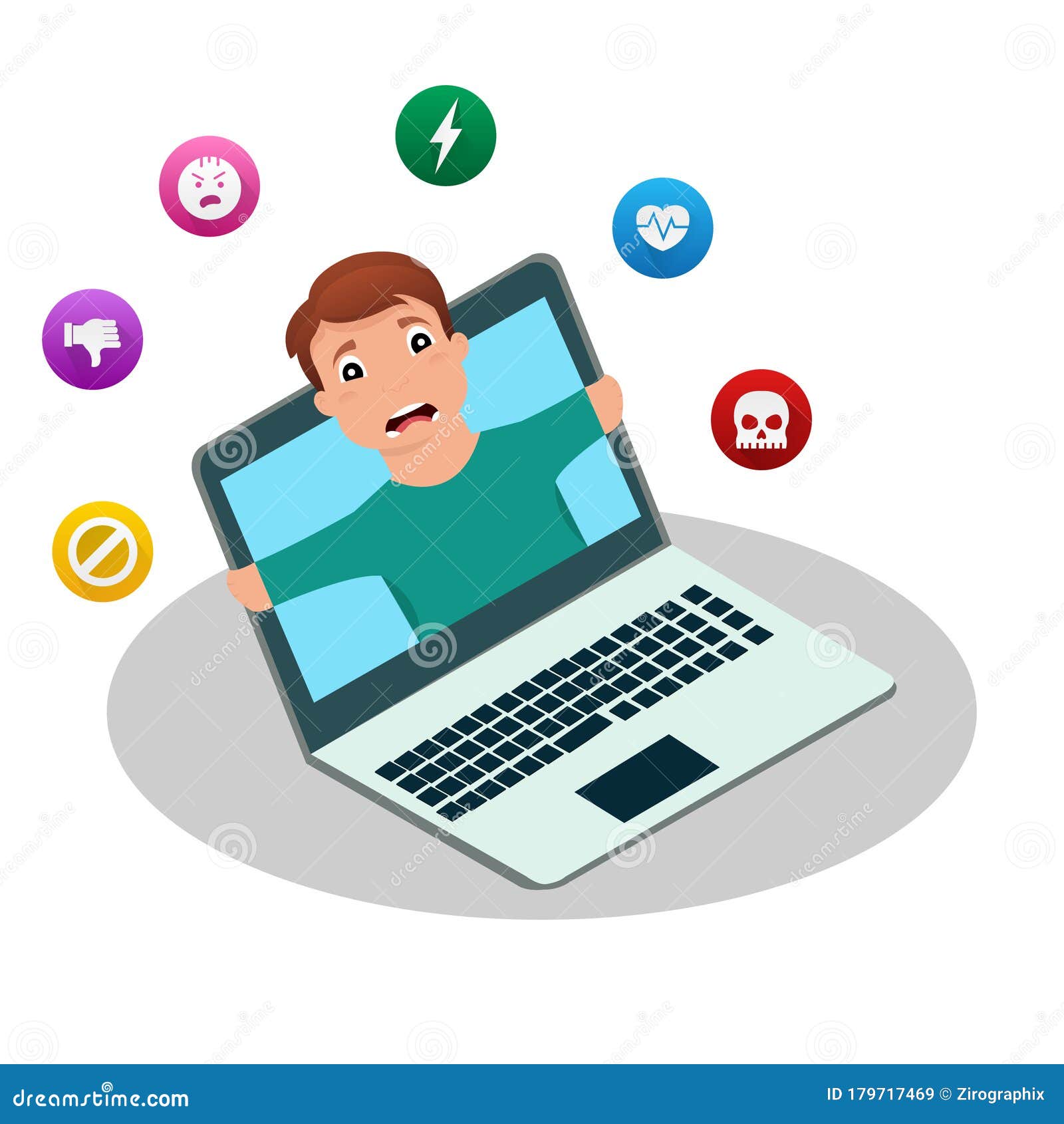 Cyberbully Kid Vector Illustration Design Stock Illustration ...