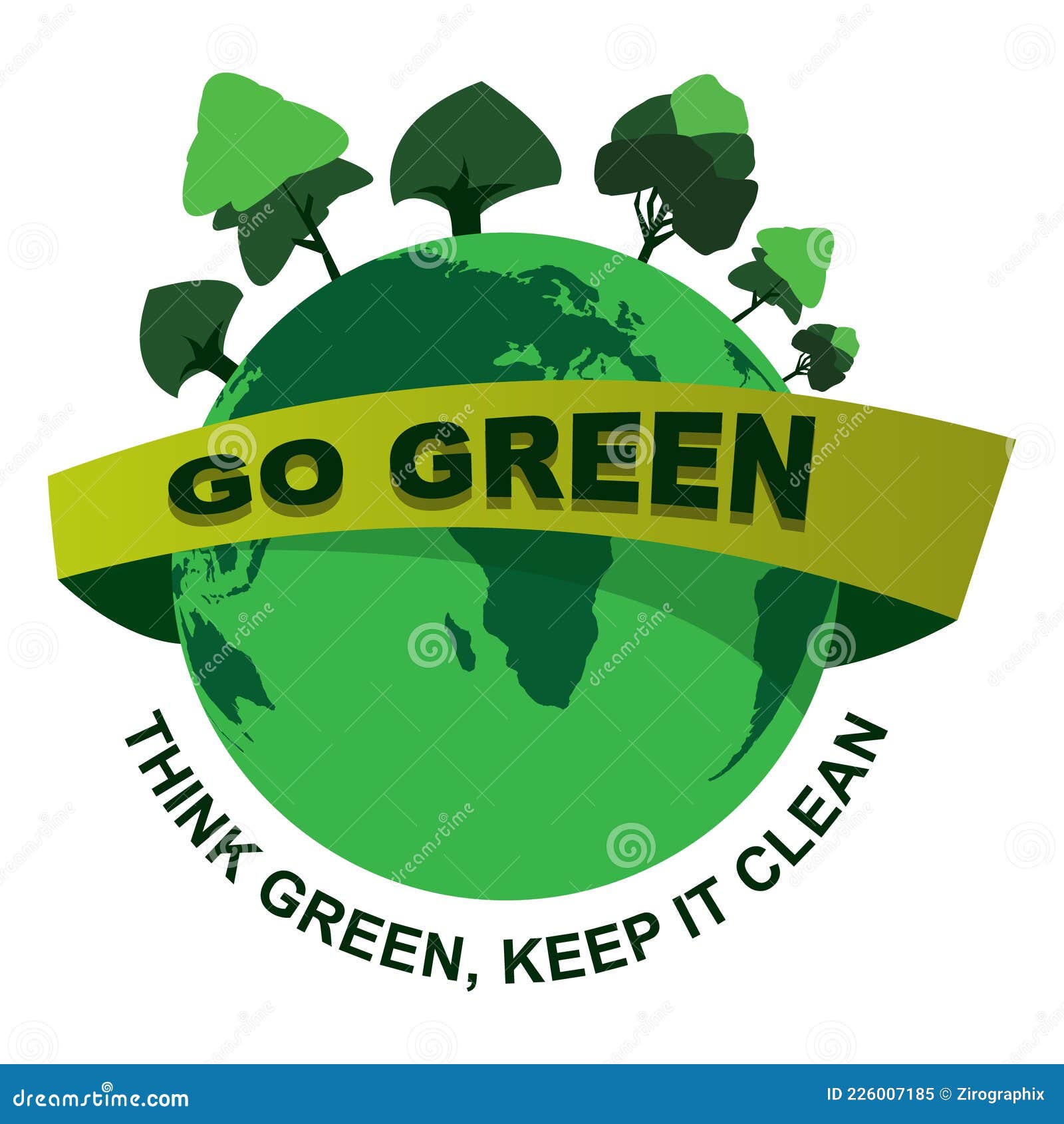 Go Green Vector Art Illustration Design Stock Vector - Illustration of ...