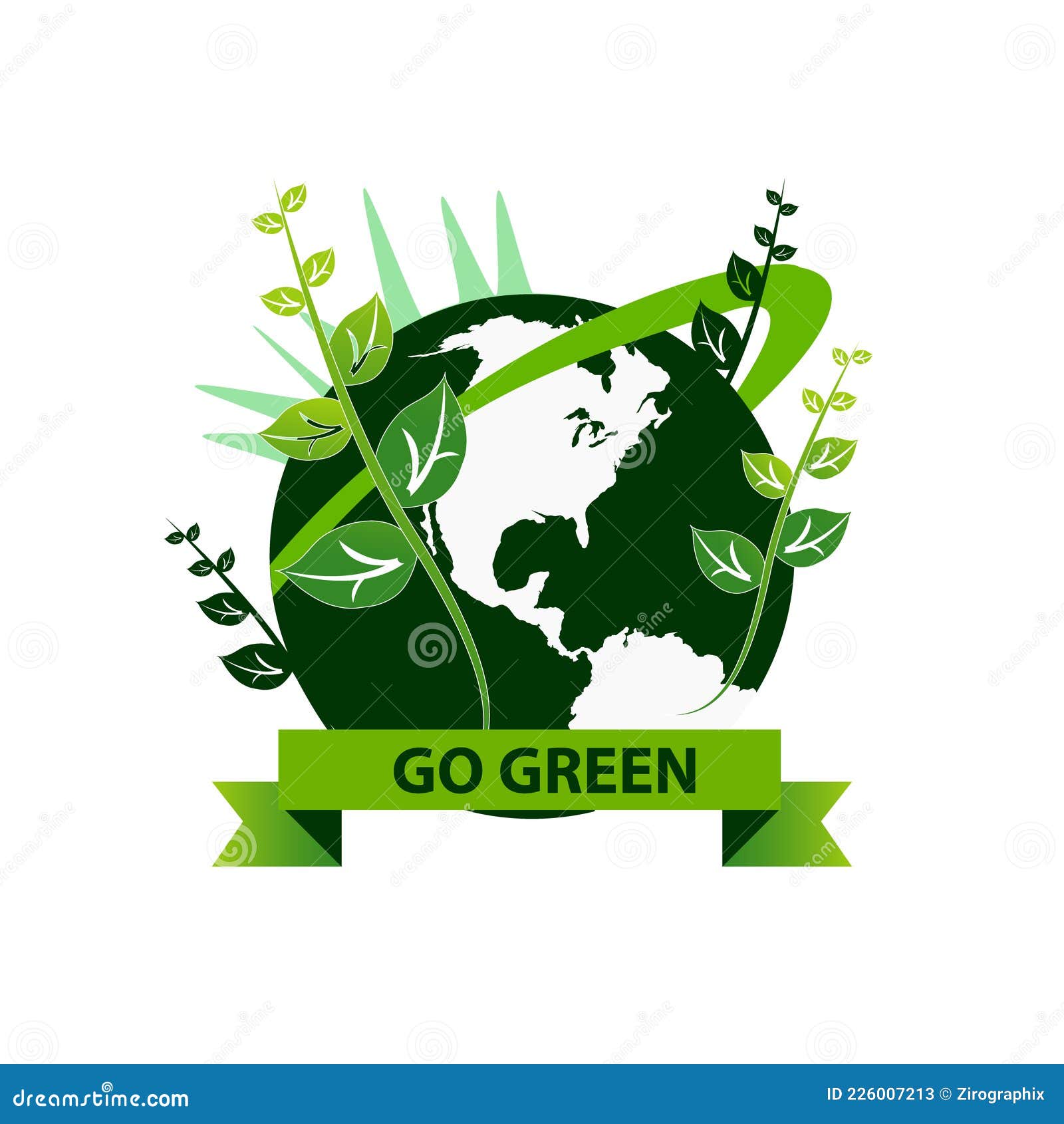 Go Green Vector Art Illustration Design Stock Vector - Illustration of ...