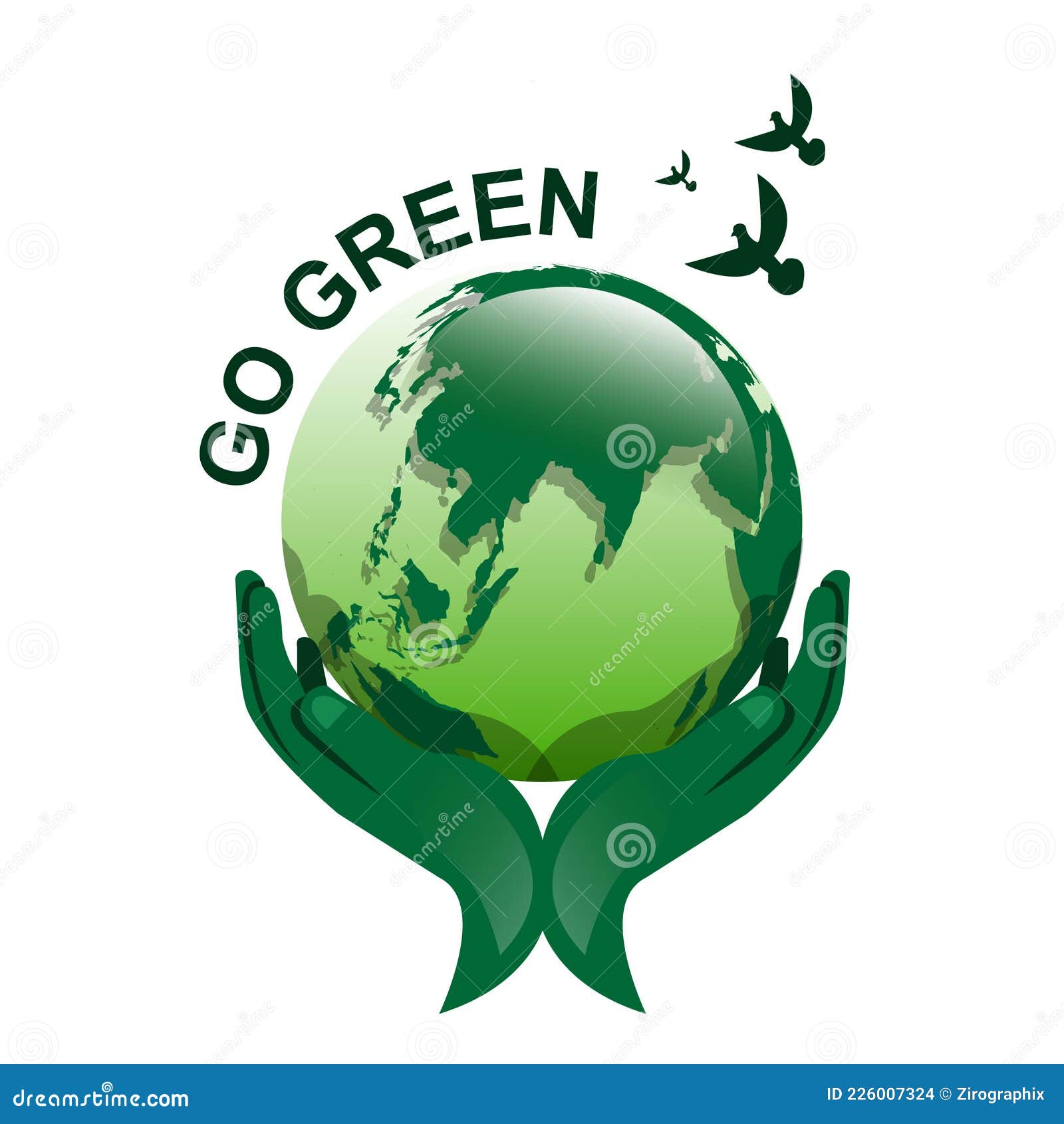 Go Green Vector Art Illustration Design Stock Vector - Illustration of ...