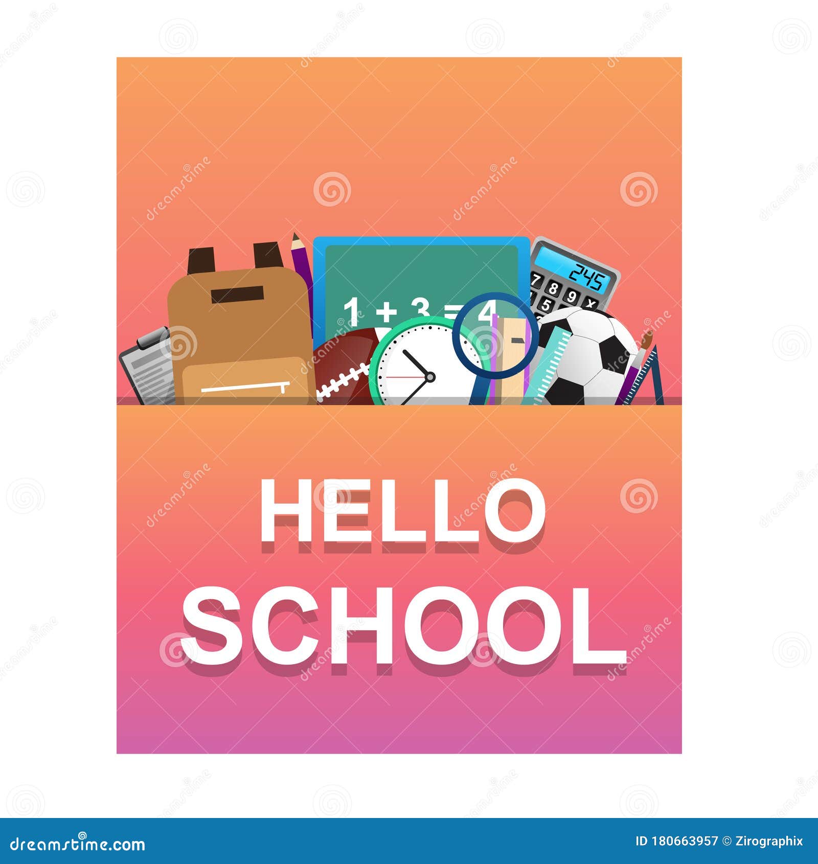 Hello School Vector Illustration Design Stock Vector - Illustration of ...