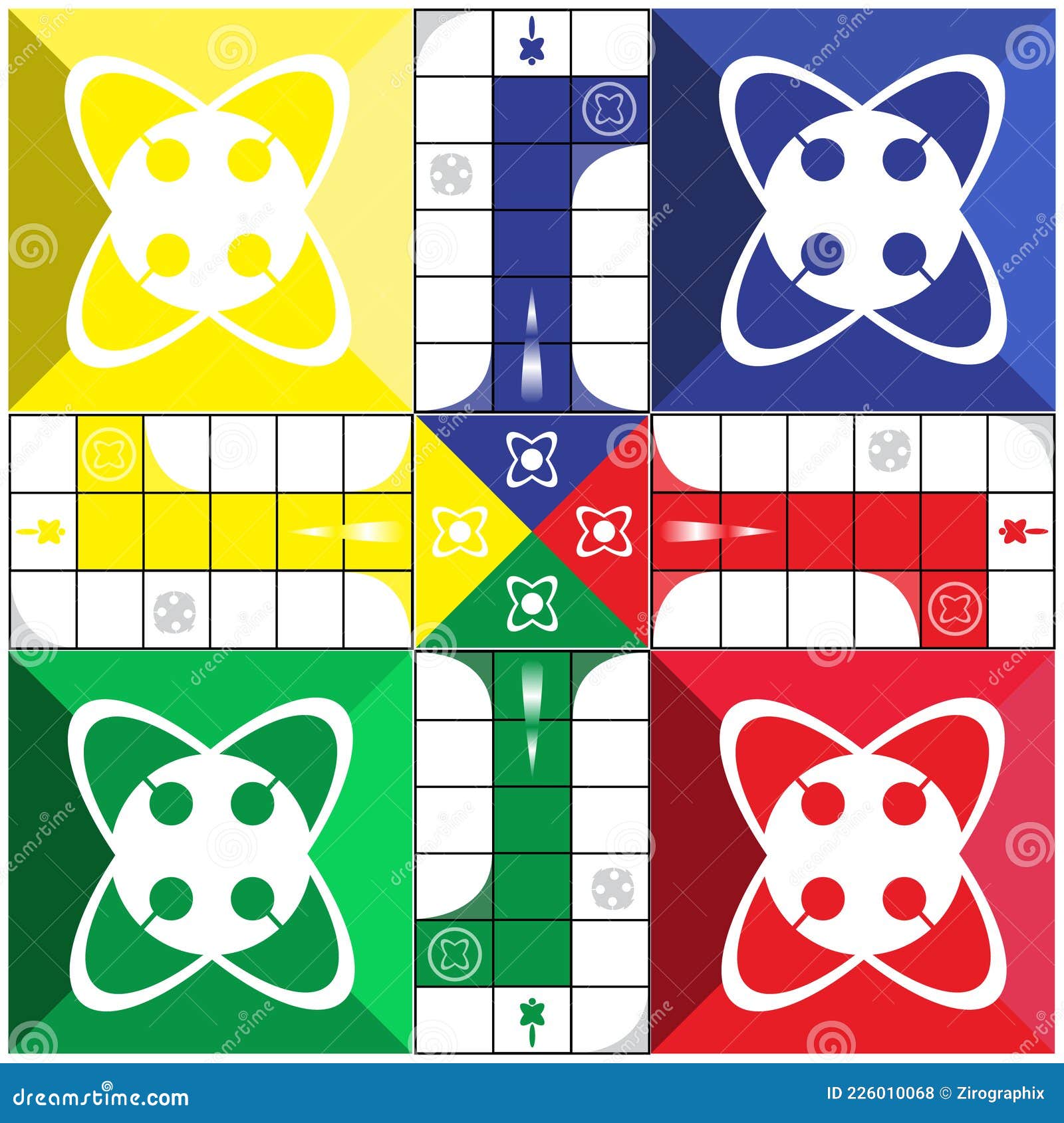 Ludo Game Board Vector Art Illustration Stock Illustration ...
