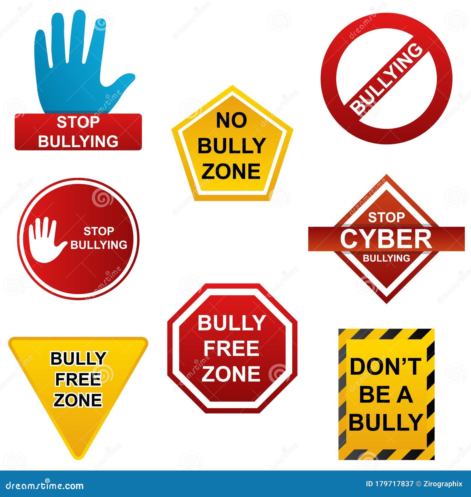No Bullying Badges Vector Illustration Stock Illustration ...