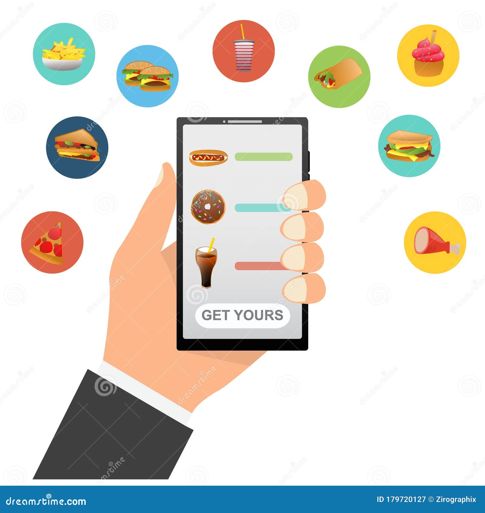 Order Fast Food Online Vector Illustration Design Stock Illustration ...