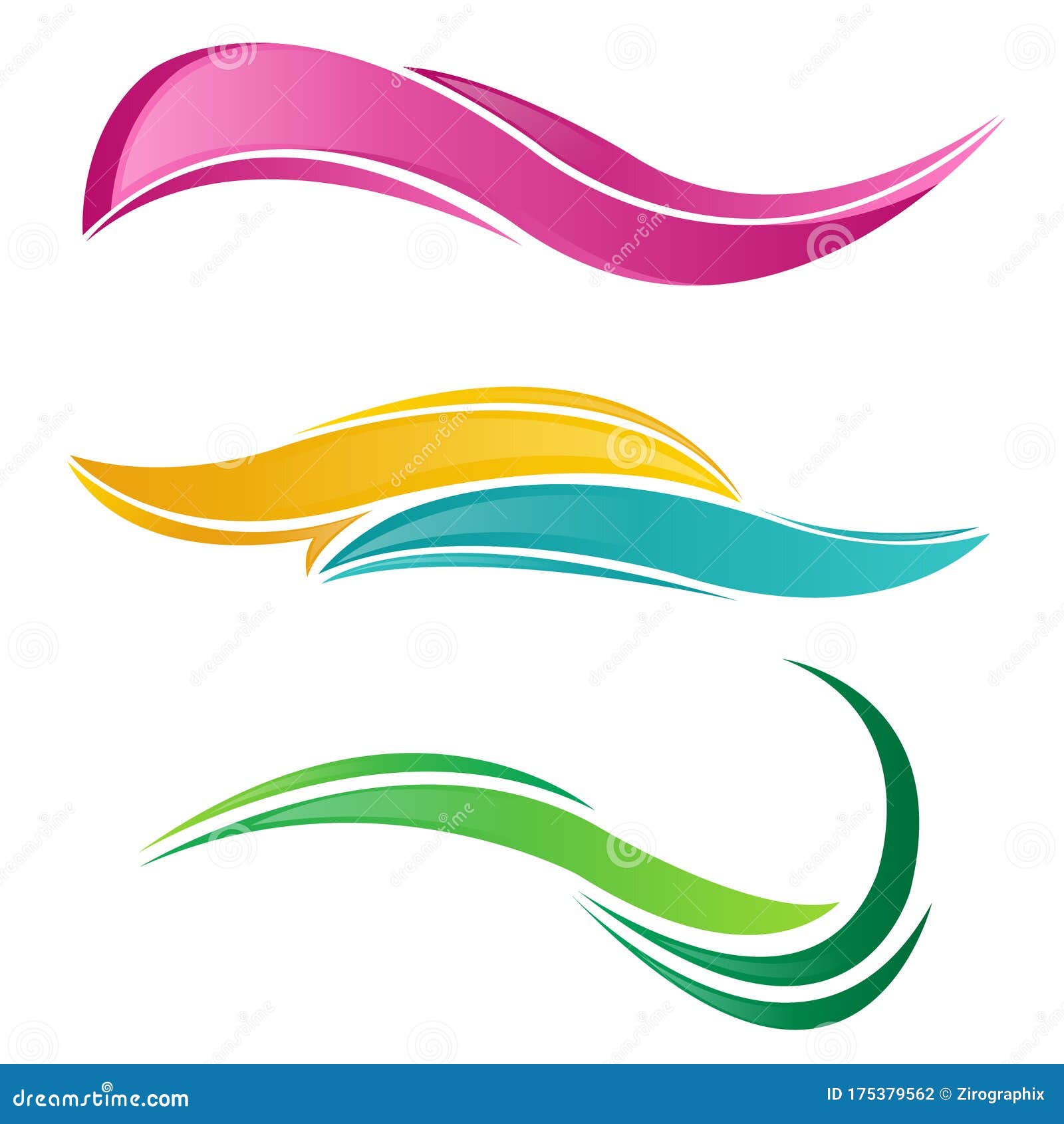 Set of Colorful Wavy Graphic Art Stock Vector - Illustration of icons ...