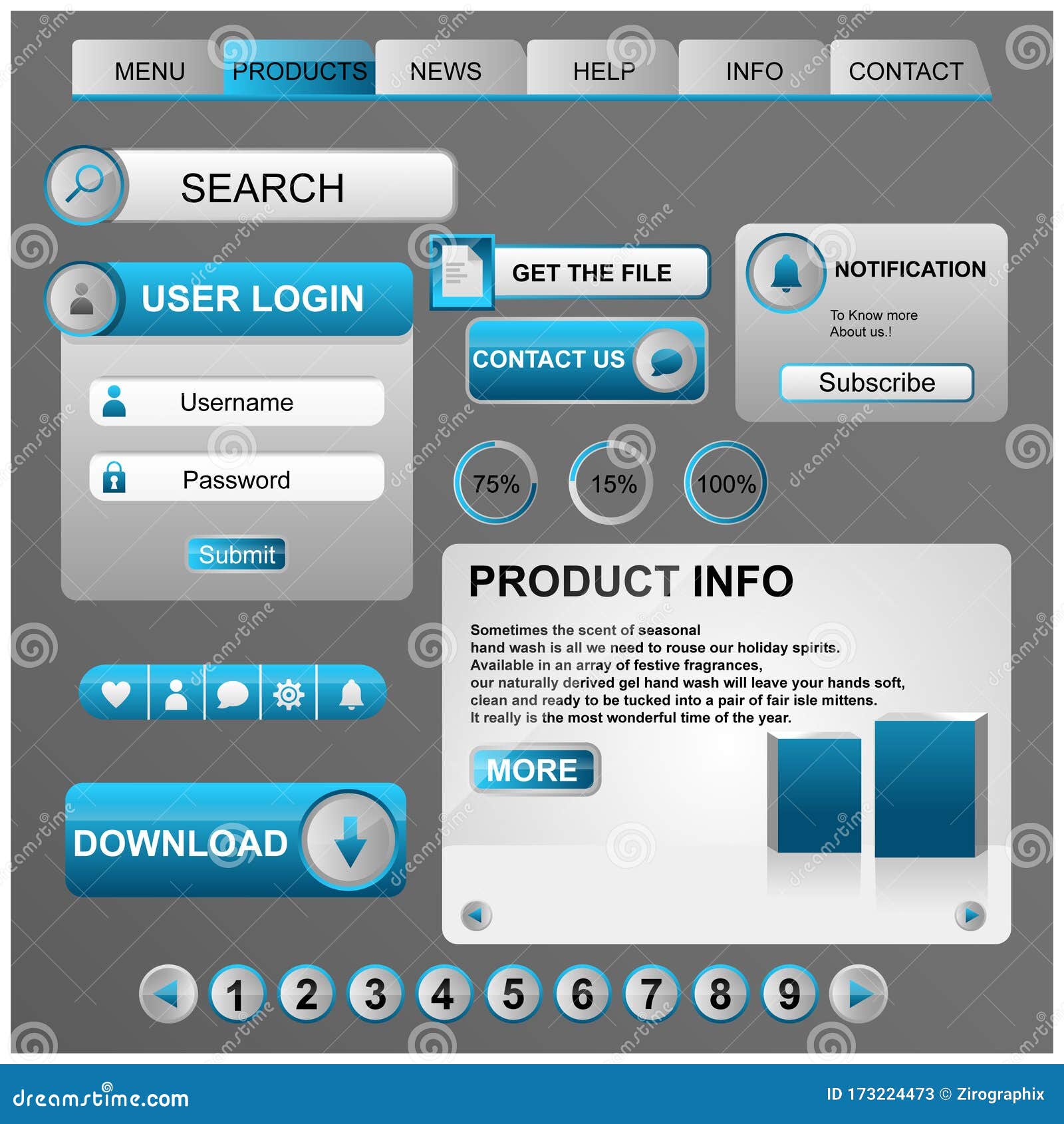 Set of Elements for Web and Services Stock Illustration - Illustration ...