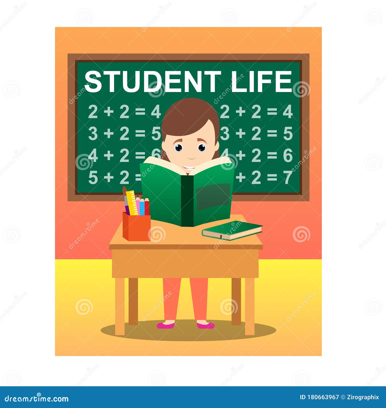 Student Life Vector Illustration Design Stock Illustration ...