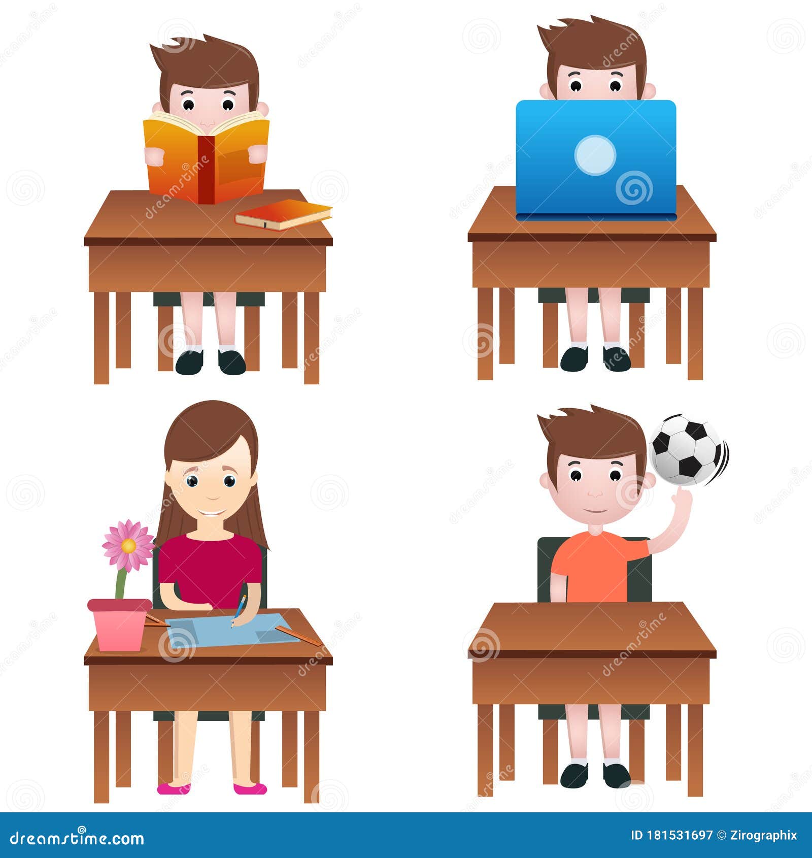 Students Activity Vector Illustration Design Stock Vector ...