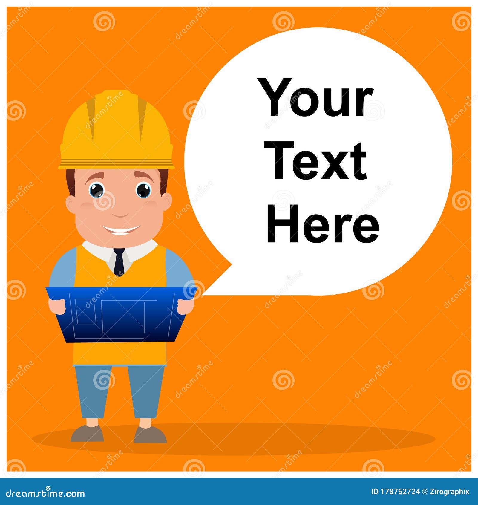 Vector Illustration of a Engineer and Text Illustration Stock ...