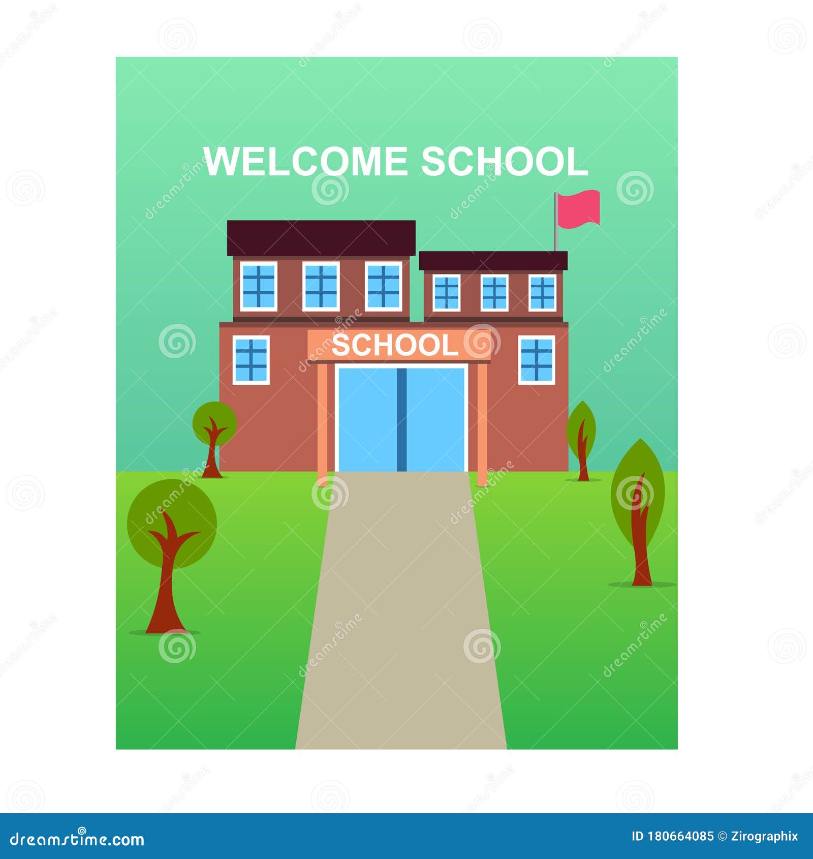 Welcome To School Vector Illustration Design Stock Illustration ...
