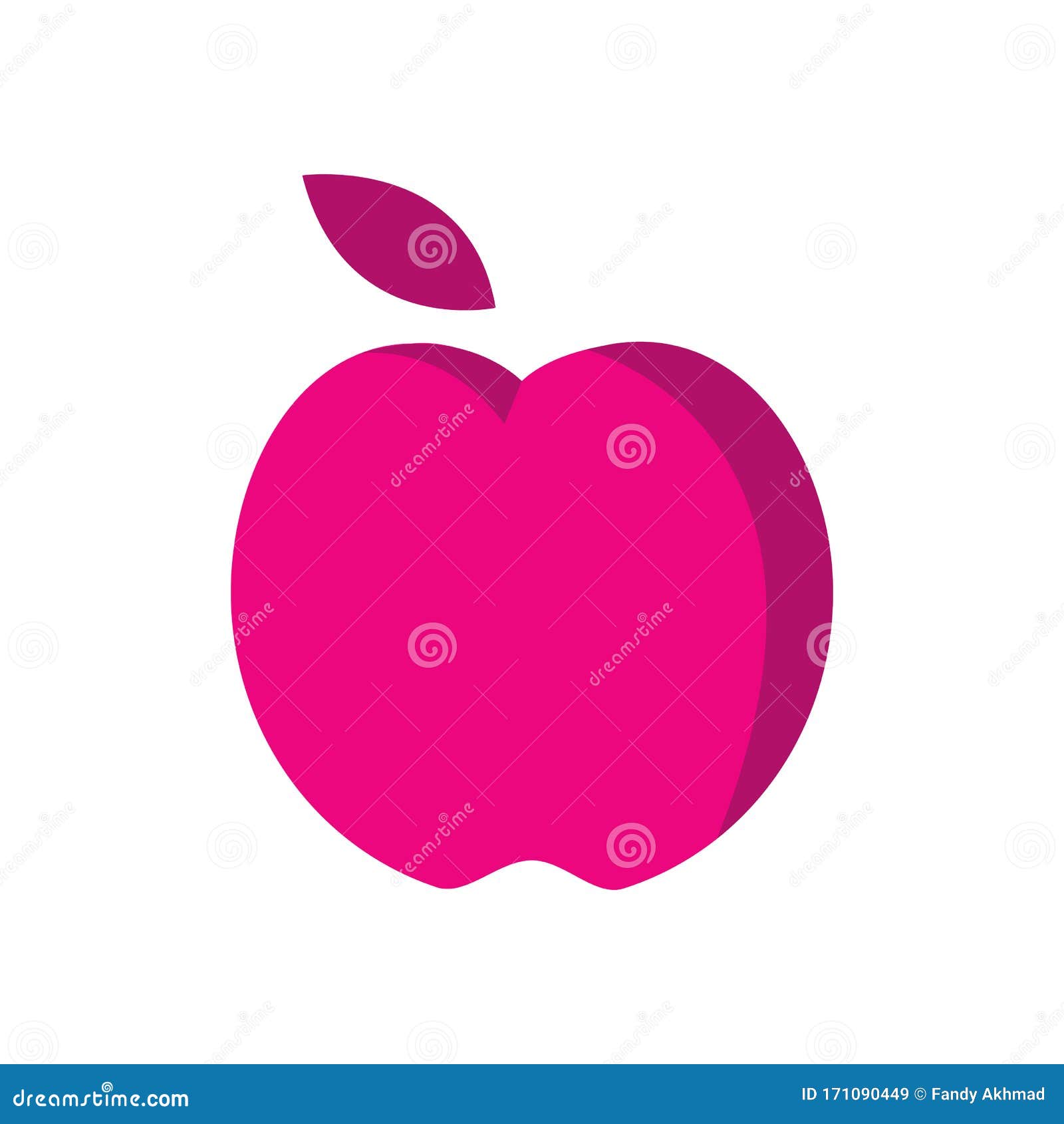 Simple Nice Pink Apple Logo Vector Design Illustrations Stock Vector ...