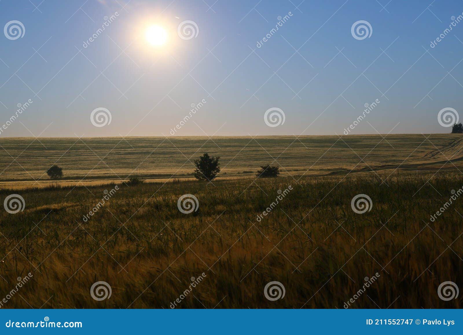 Simple Night Landscape and Full Moon Stock Image - Image of peak ...