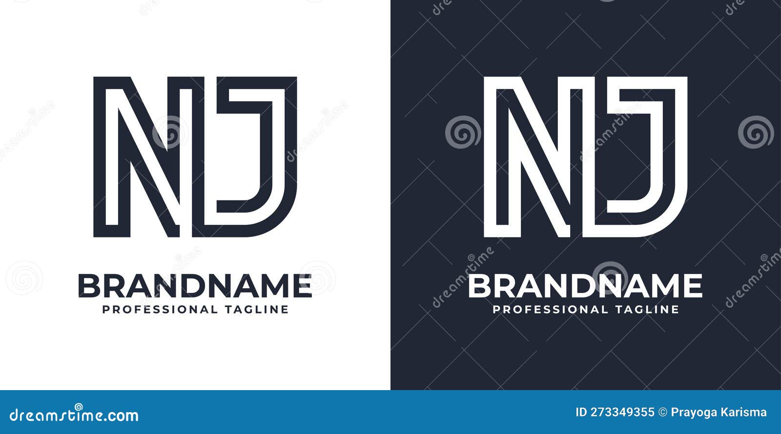 Simple NJ Monogram Logo, Suitable for Any Business with NJ or JN ...