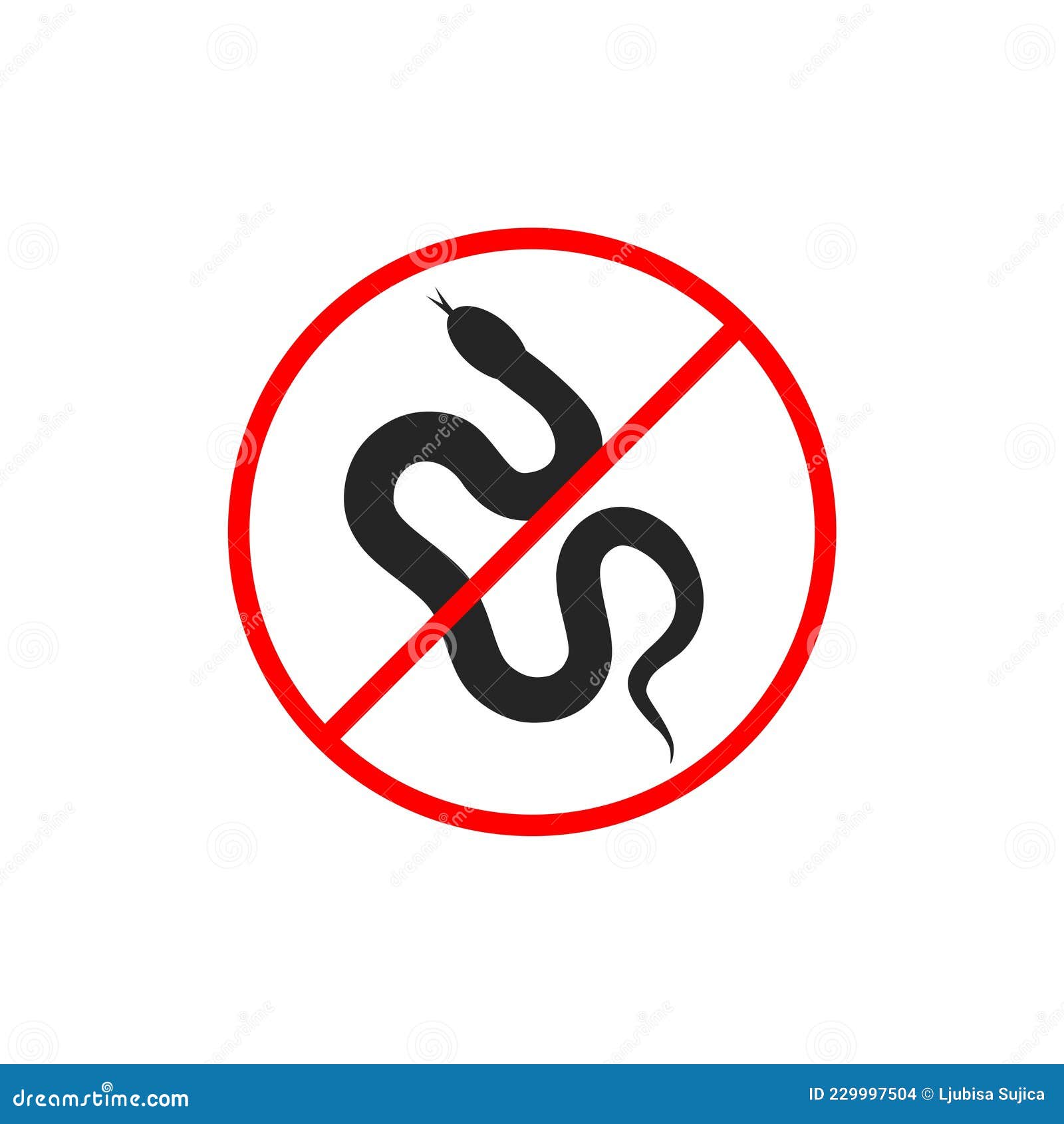 Simple No Snake Sign Isolated on White Background Stock Vector ...