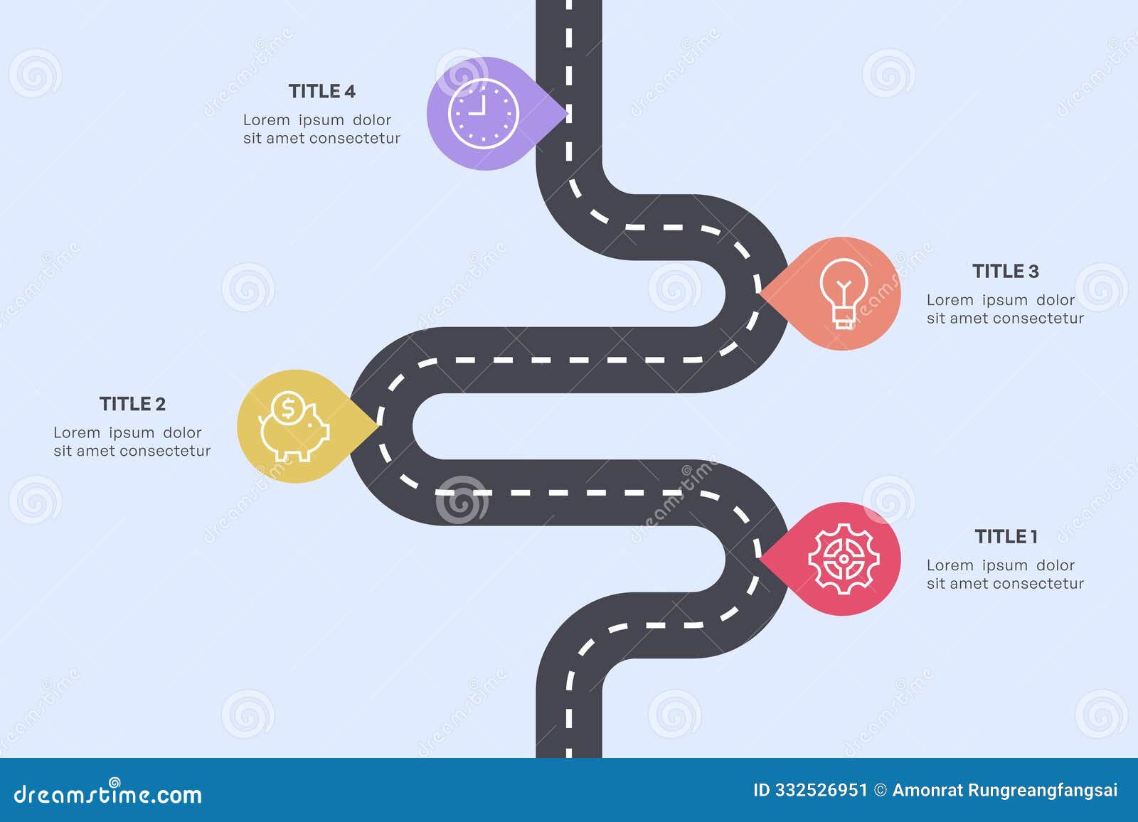 Simple 6-Node Roadmap Infographic With Colorful Icons And Milestones ...
