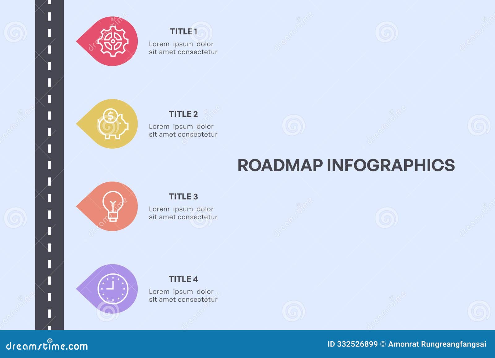 Simple 6-Node Roadmap Infographic With Colorful Icons And Milestones ...