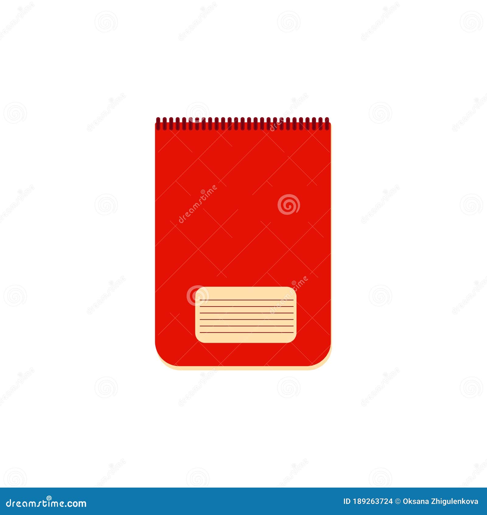 Simple Notepad Red Colored Template. Vector Realistic Spiral Notebook ...
