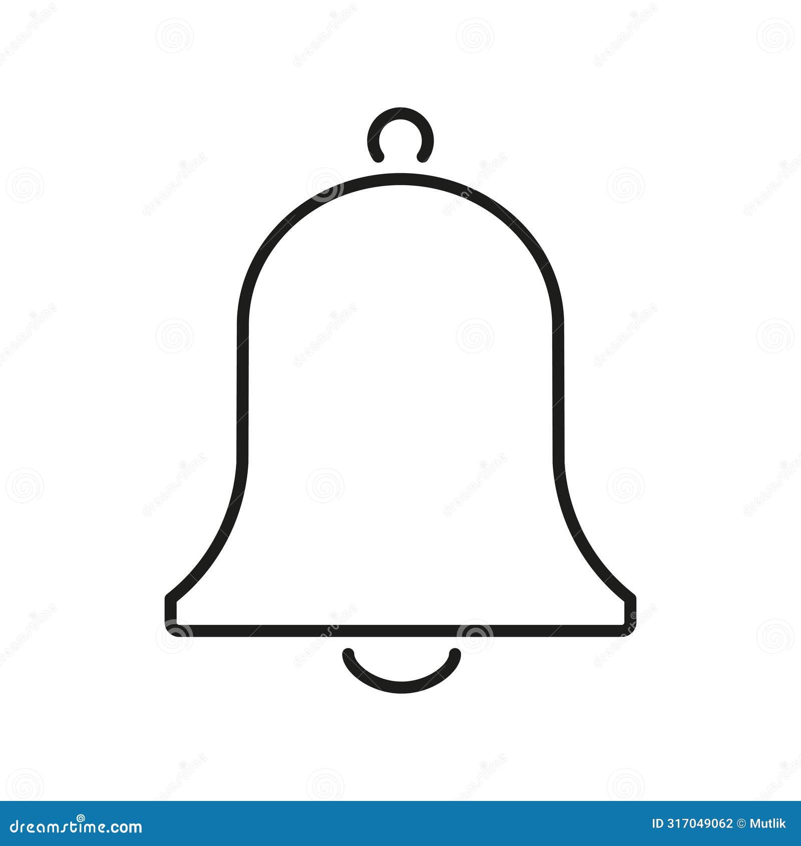 A Simple Notification Outline Icon in the Form of a Bell Stock Vector - Illustration of minimal ...