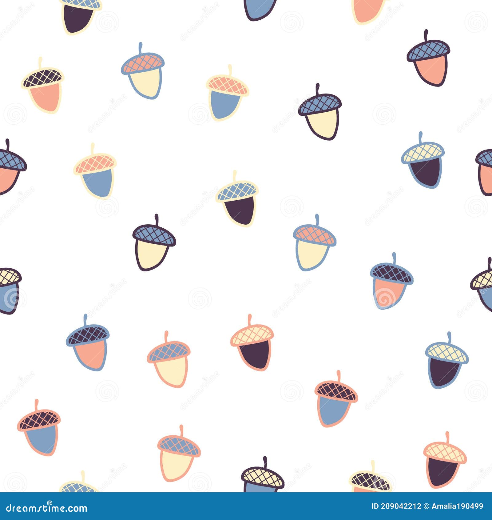 Simple Nut Doodle Repeat Pattern Stock Vector - Illustration of ...