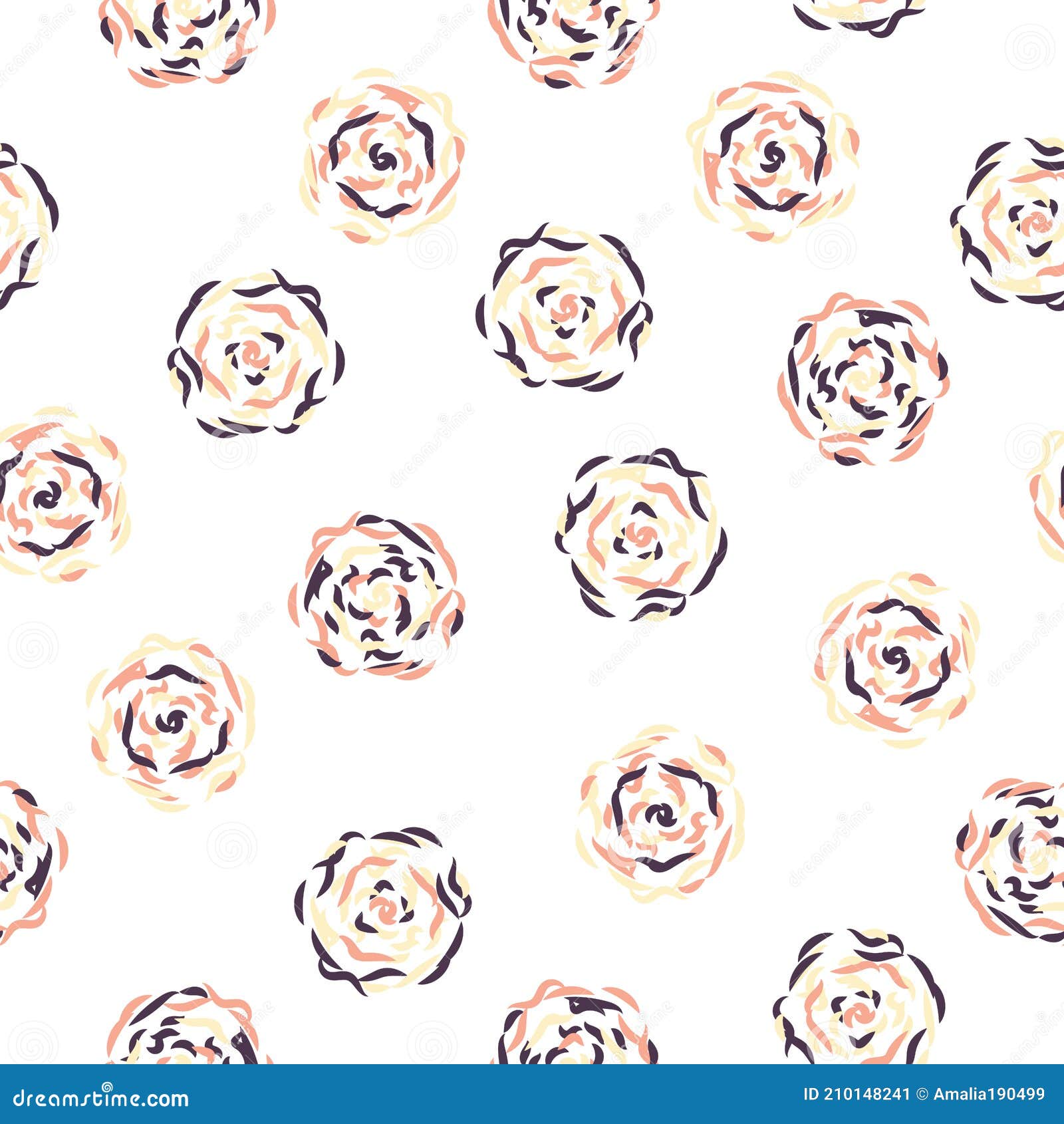 Simple Flower Repeat Pattern Design Stock Illustration - Illustration ...