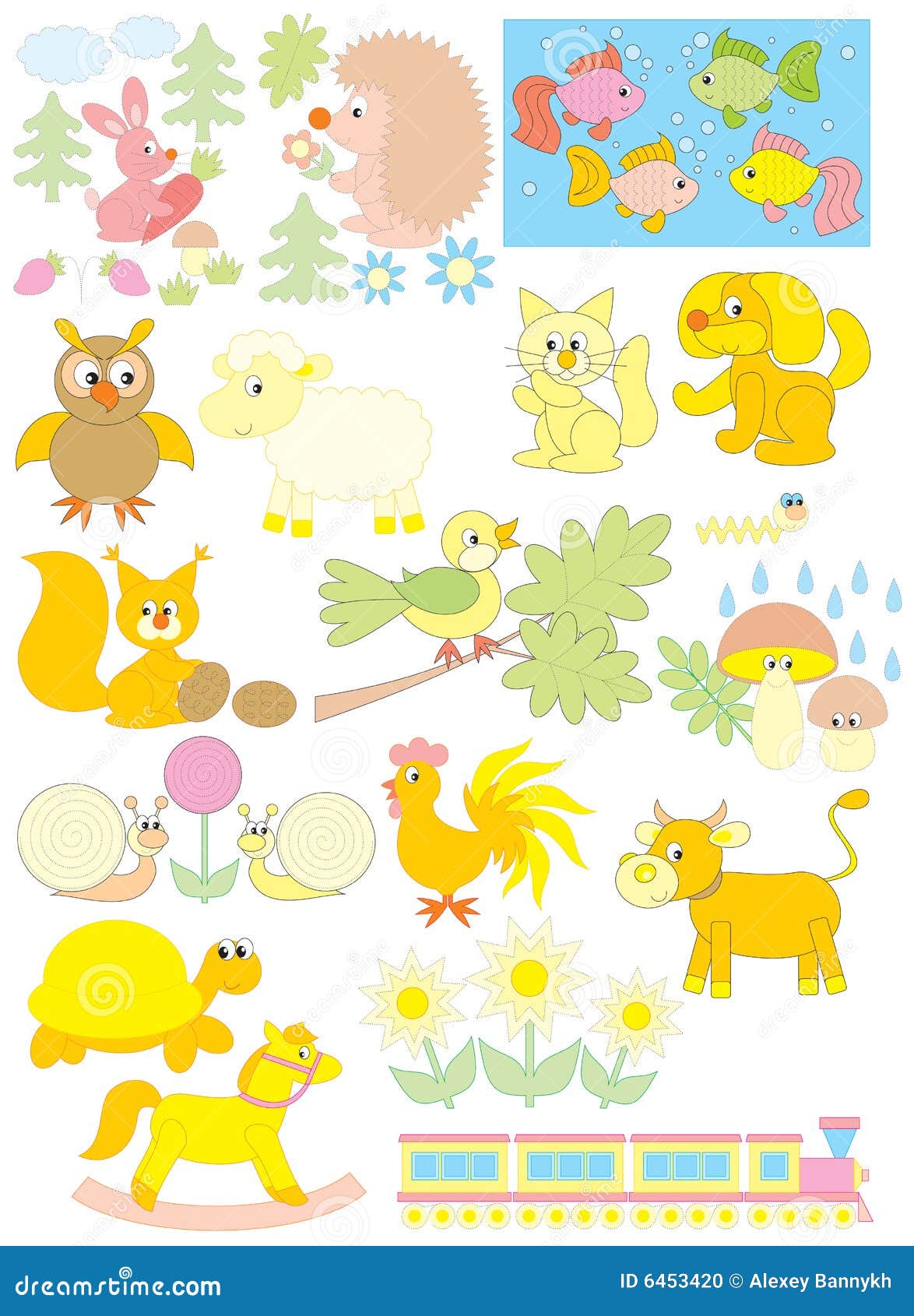 Simple Objects for Kindergarten Stock Vector - Illustration of ...
