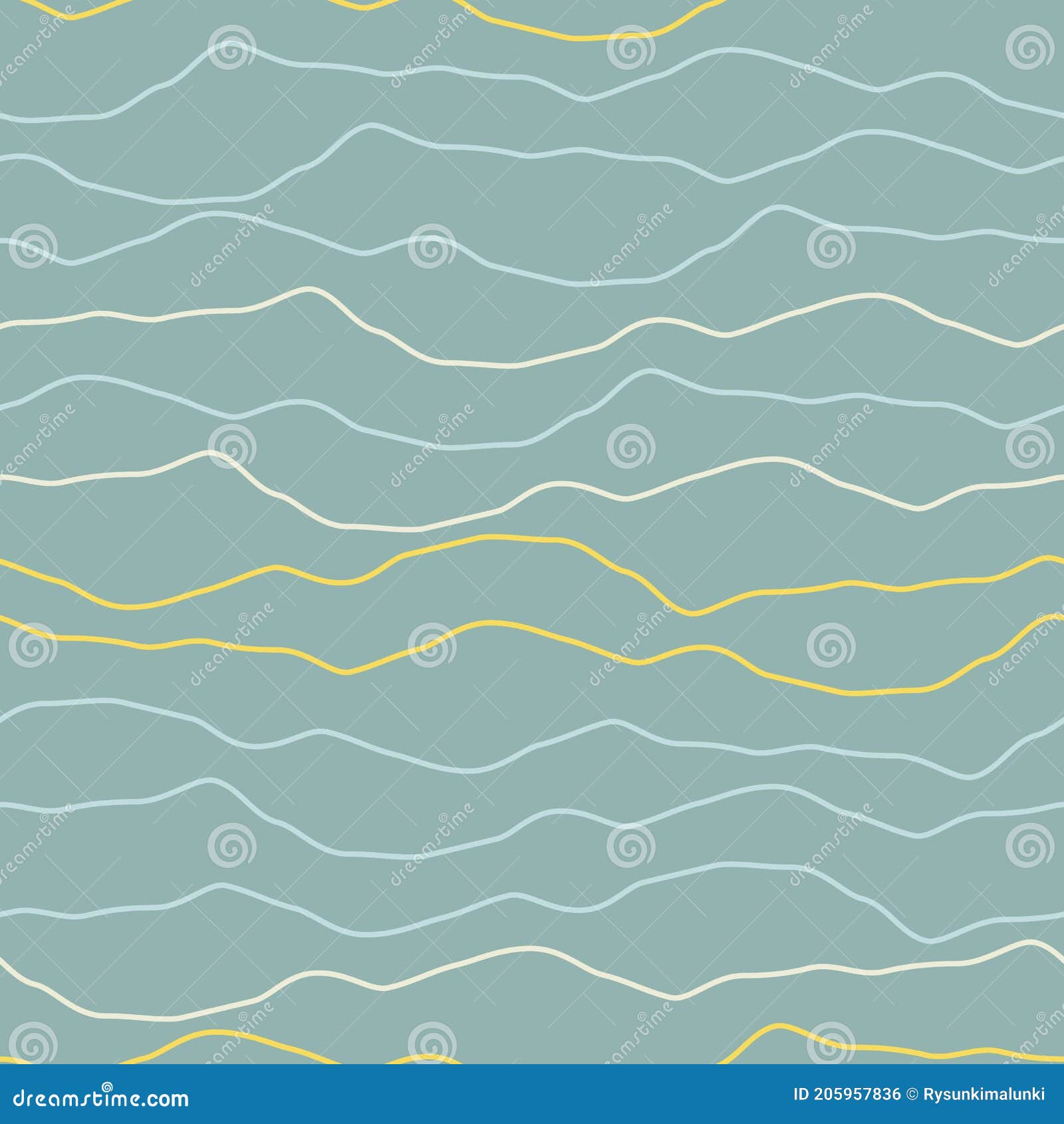 Simple Ocean Waves Seamless Vector Pattern Stock Vector - Illustration ...