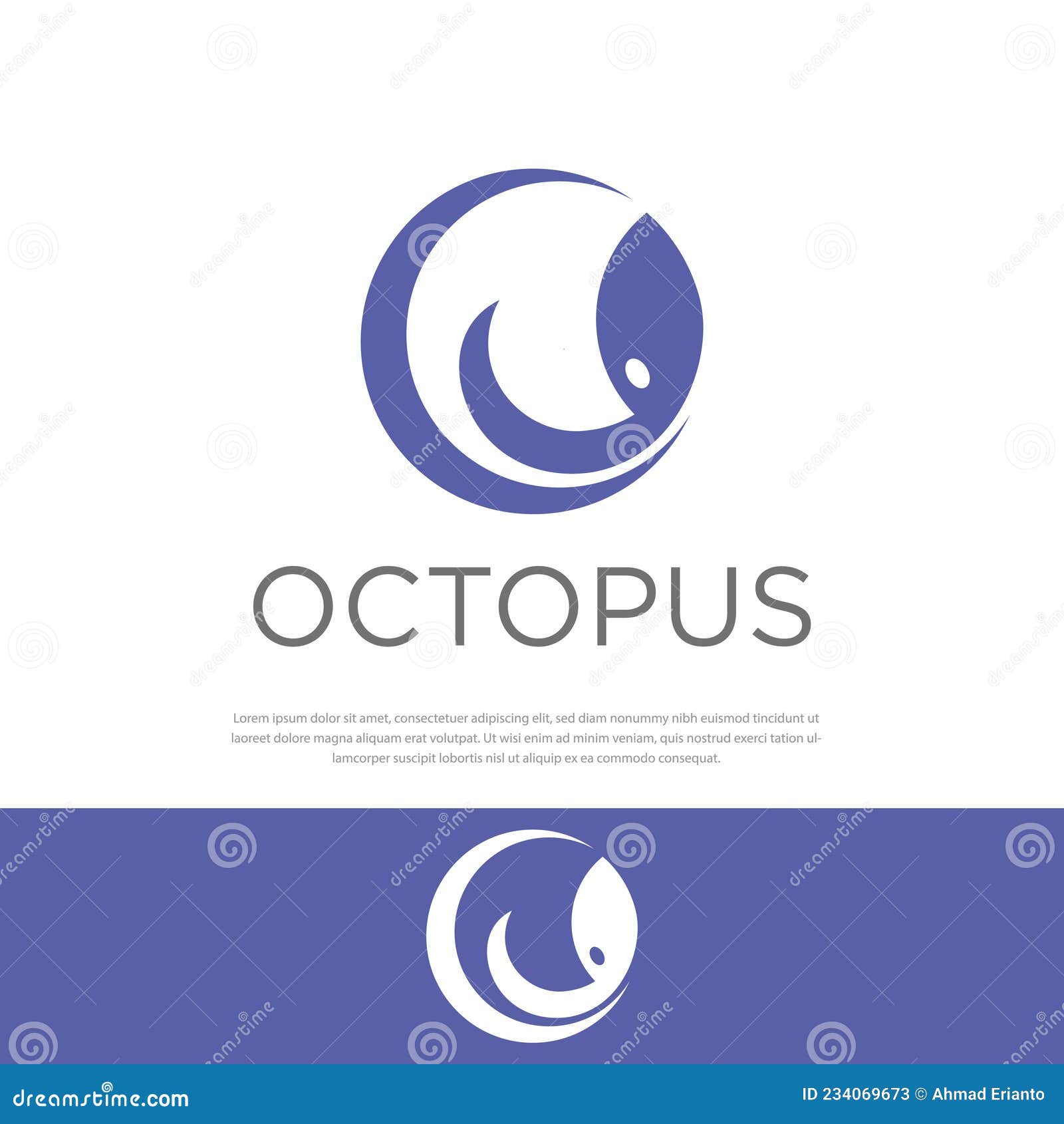 Simple Octopus Design, Logo Design Template, Label, Emblem Vector ...