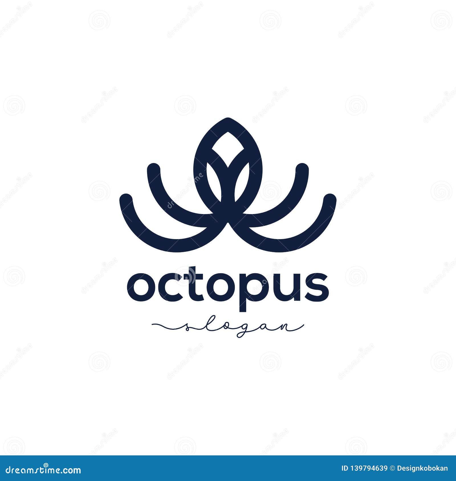 Simple of Octopus Logo Design Stock Vector - Illustration of marine ...